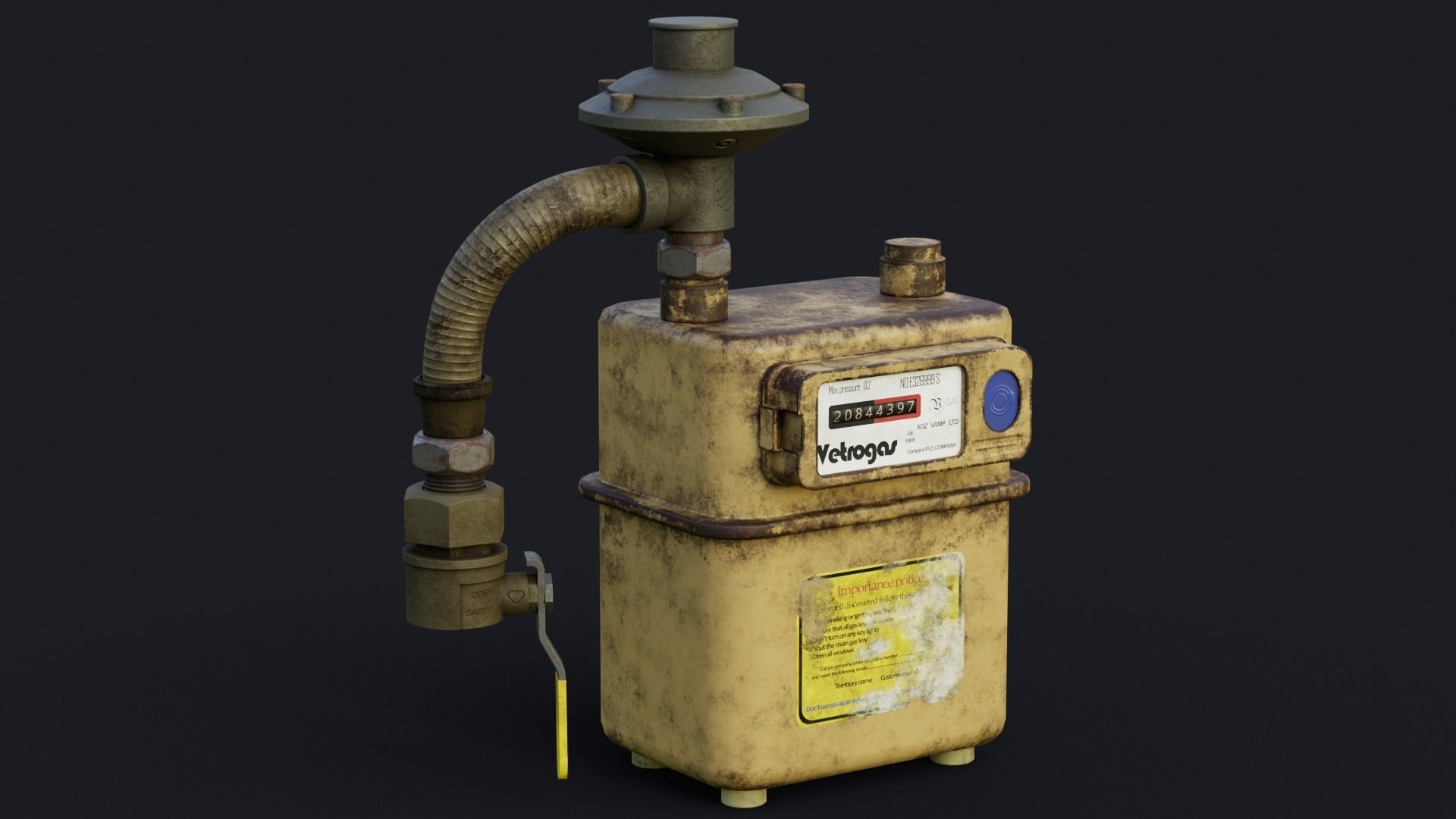 3D model Gas meter game ready PBR 3d model VR / AR / low-poly | CGTrader