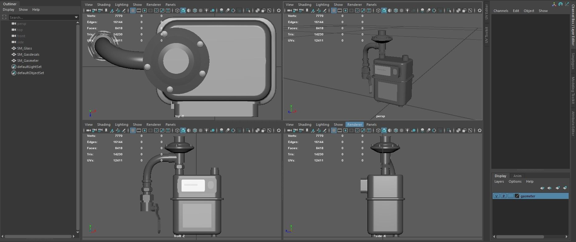 3D model Gas meter game ready PBR 3d model VR / AR / low-poly | CGTrader