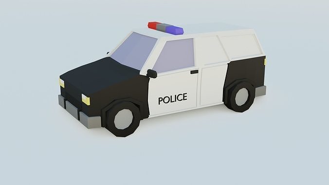 car police jeep low poly free 3D model | CGTrader