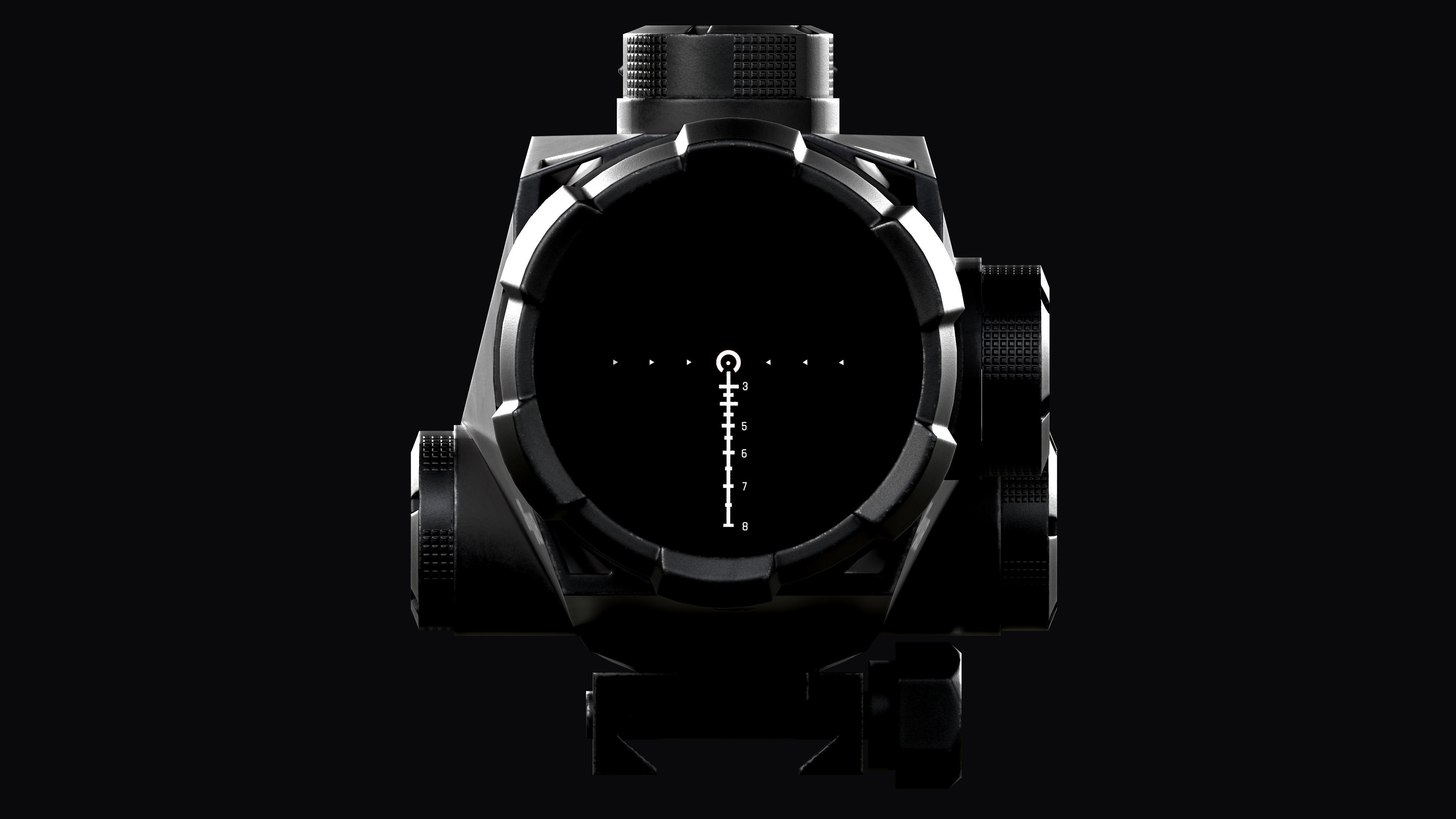 3D model Tactical rifle scope Sig sauer BRAVO4 VR / AR / low-poly ...