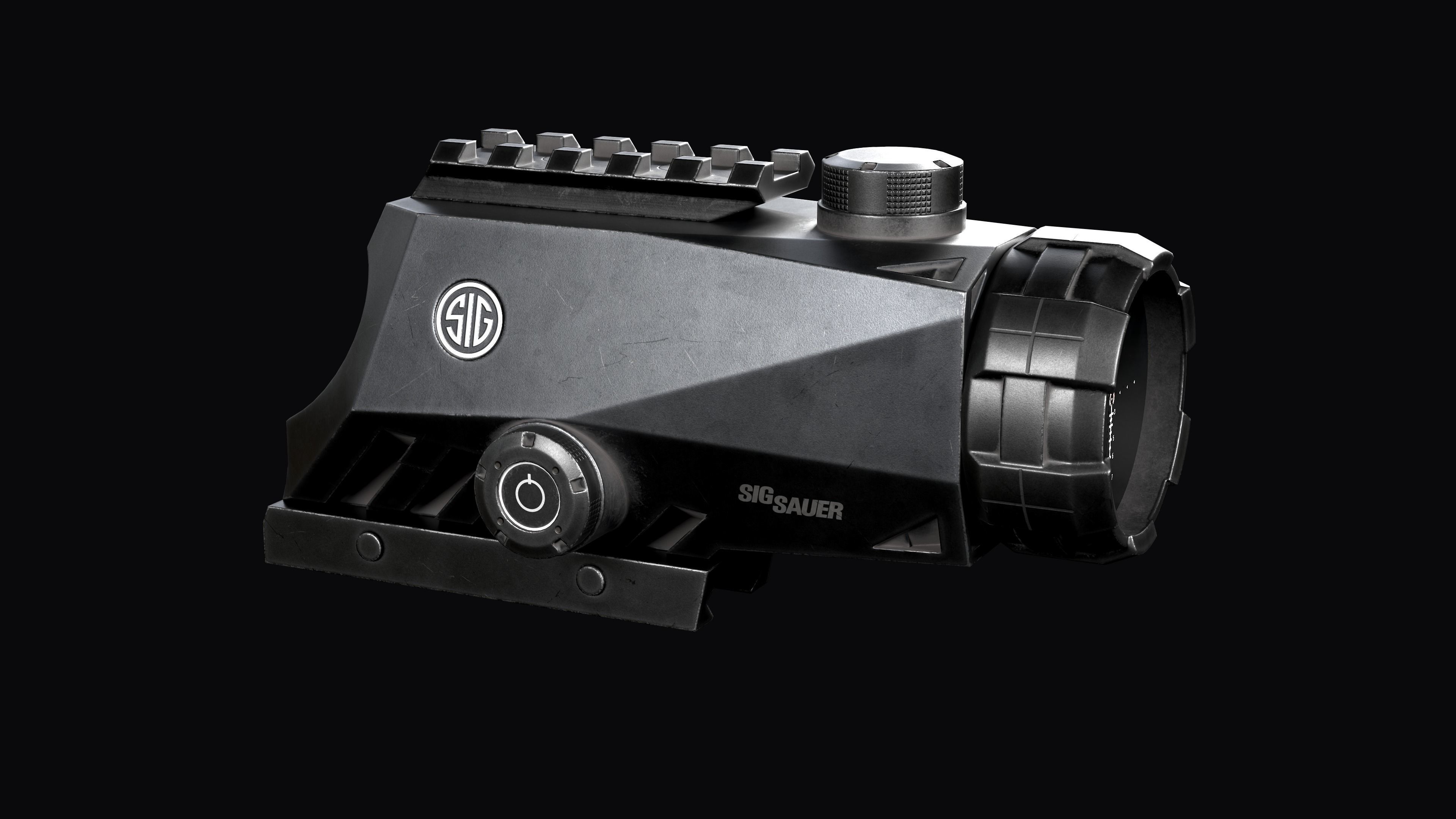 3D model Tactical rifle scope Sig sauer BRAVO4 VR / AR / low-poly ...
