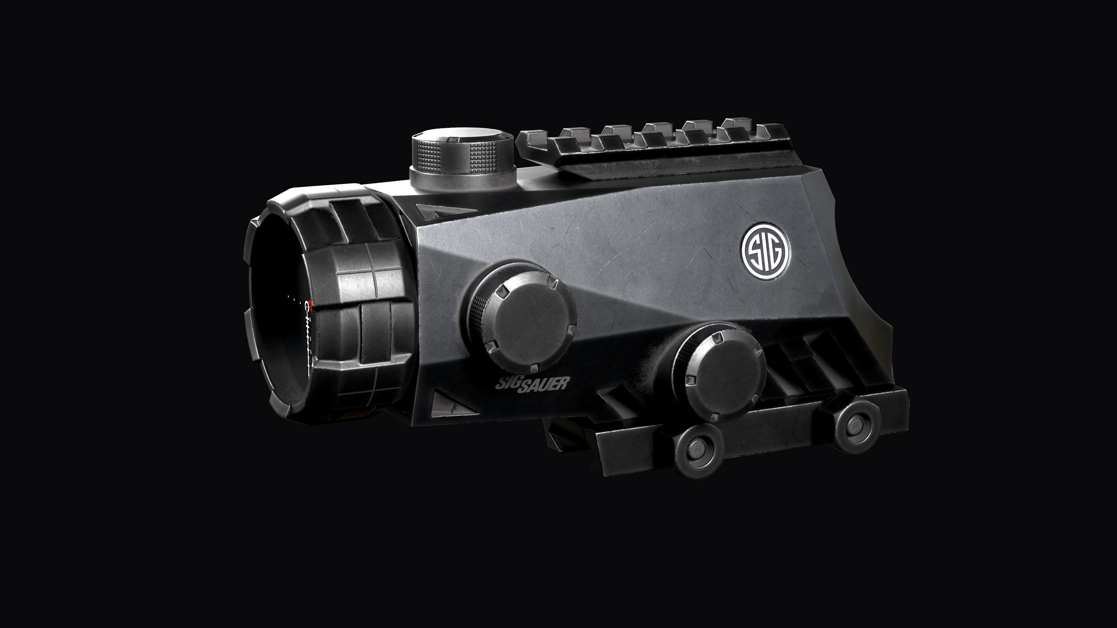 3D model Tactical rifle scope Sig sauer BRAVO4 VR / AR / low-poly ...