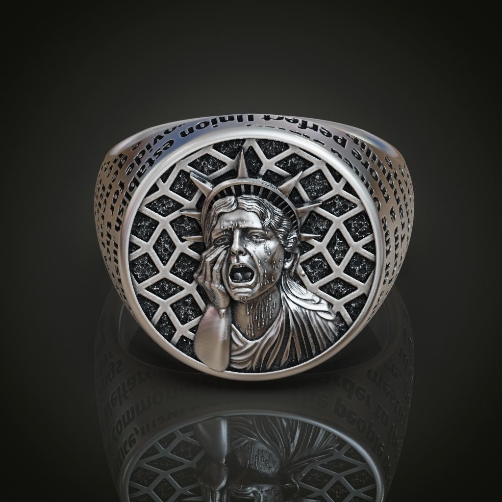 Ring Statue of Liberty crying usa constitution 3D model 3D printable ...
