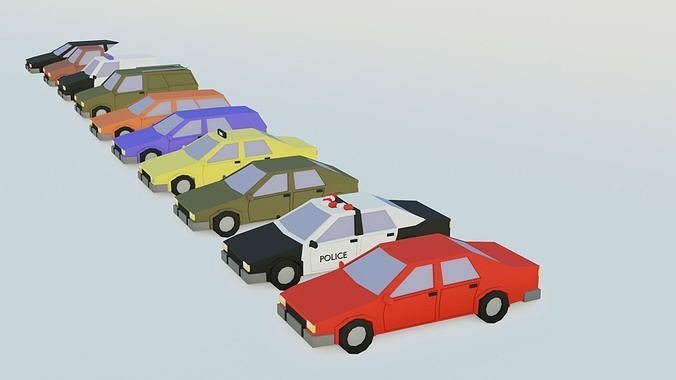 car collection low poly free 3D model | CGTrader