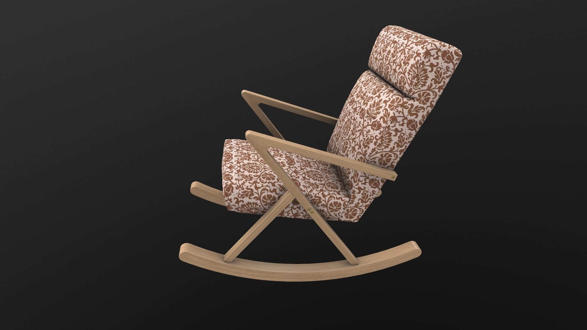 3D model Rocking Chair AR VR PBR Lowpoly with game ready 3d Model VR ...