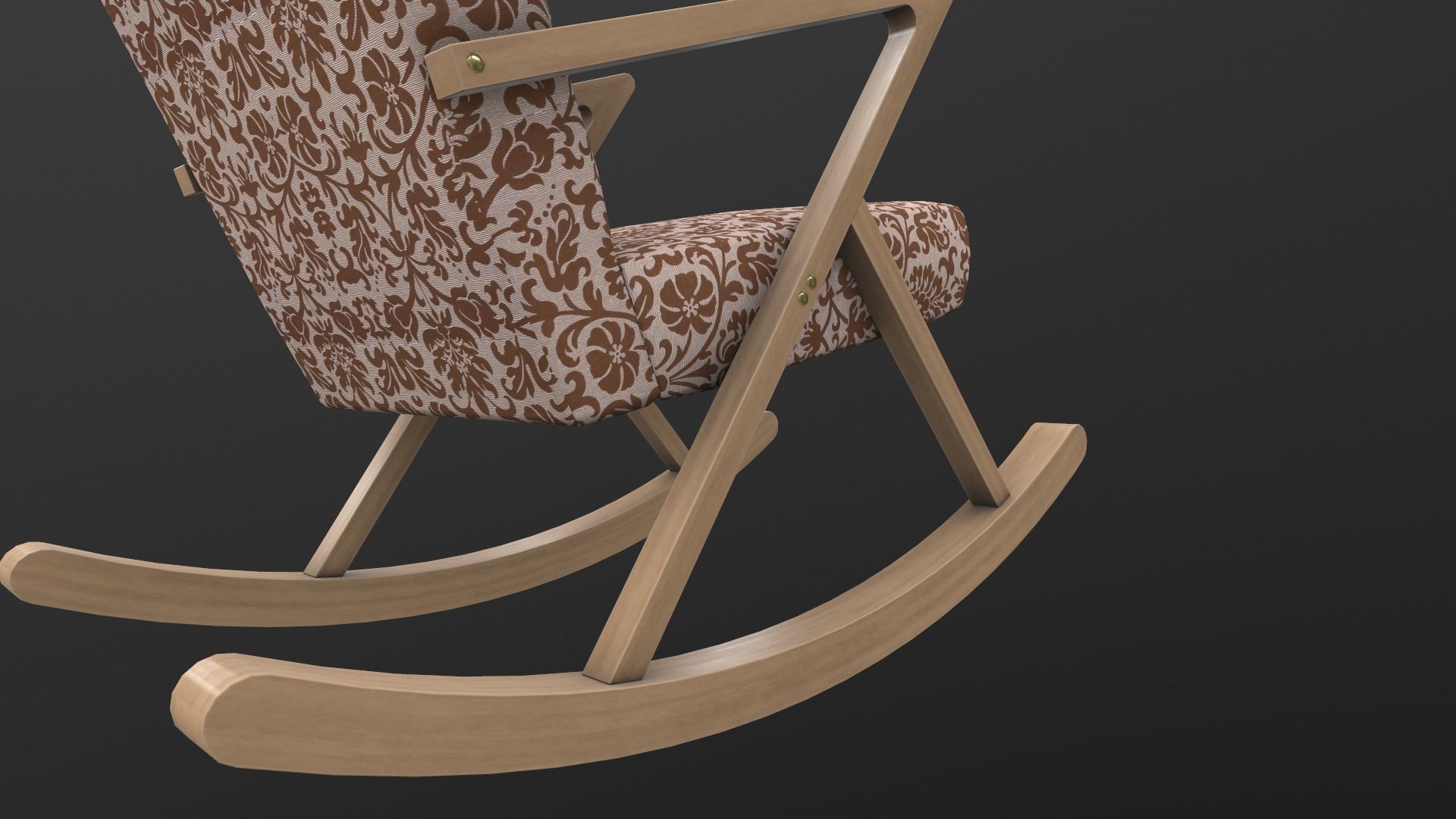 3D model Rocking Chair AR VR PBR Lowpoly with game ready 3d Model VR ...