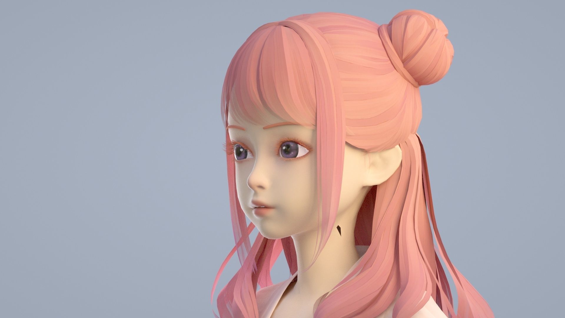 Cartoon Girl In Hanfu 3d Model Cgtrader