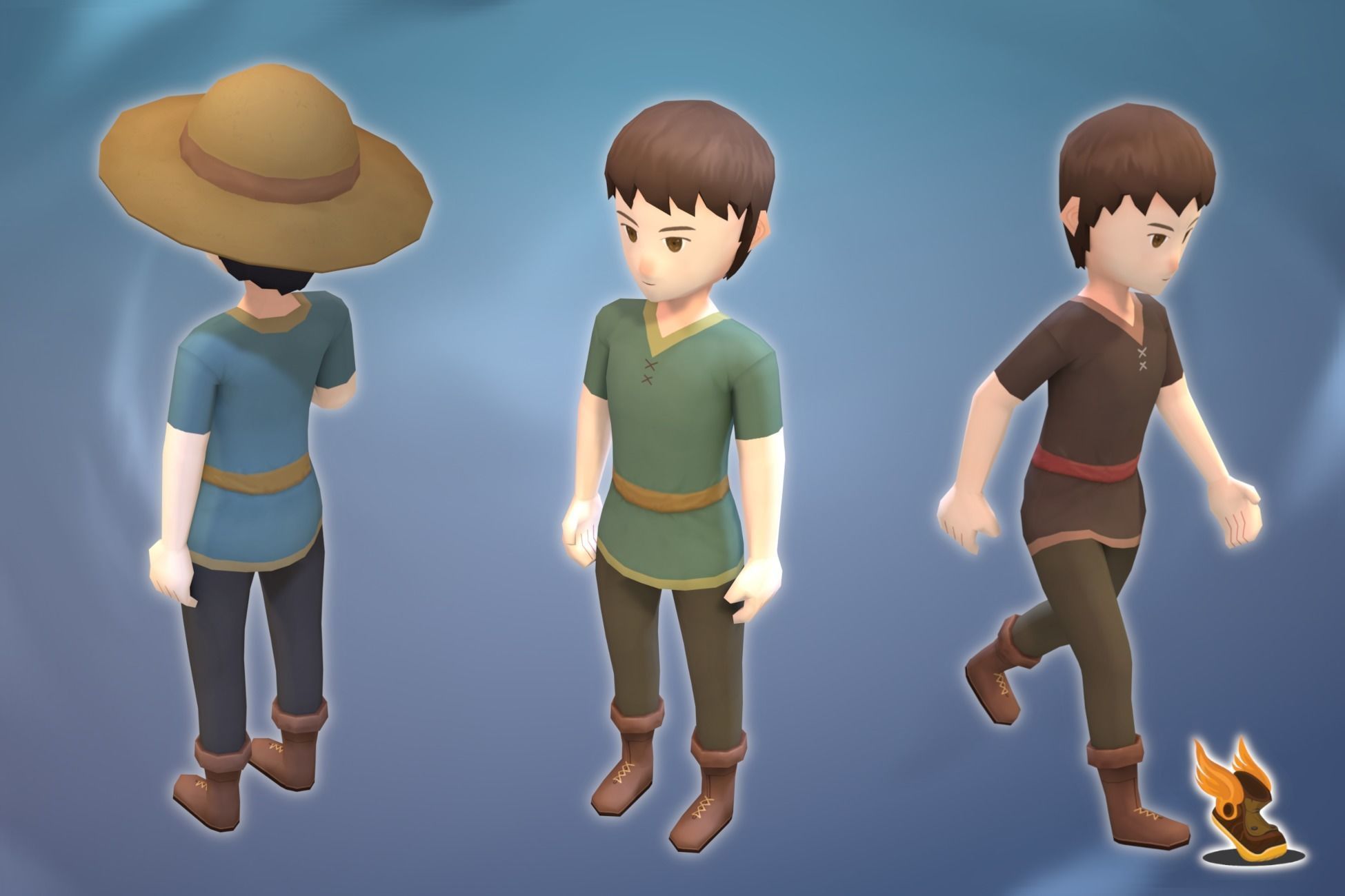 Stylized NPC - Peasant Nolant free VR / AR / low-poly 3D model animated ...