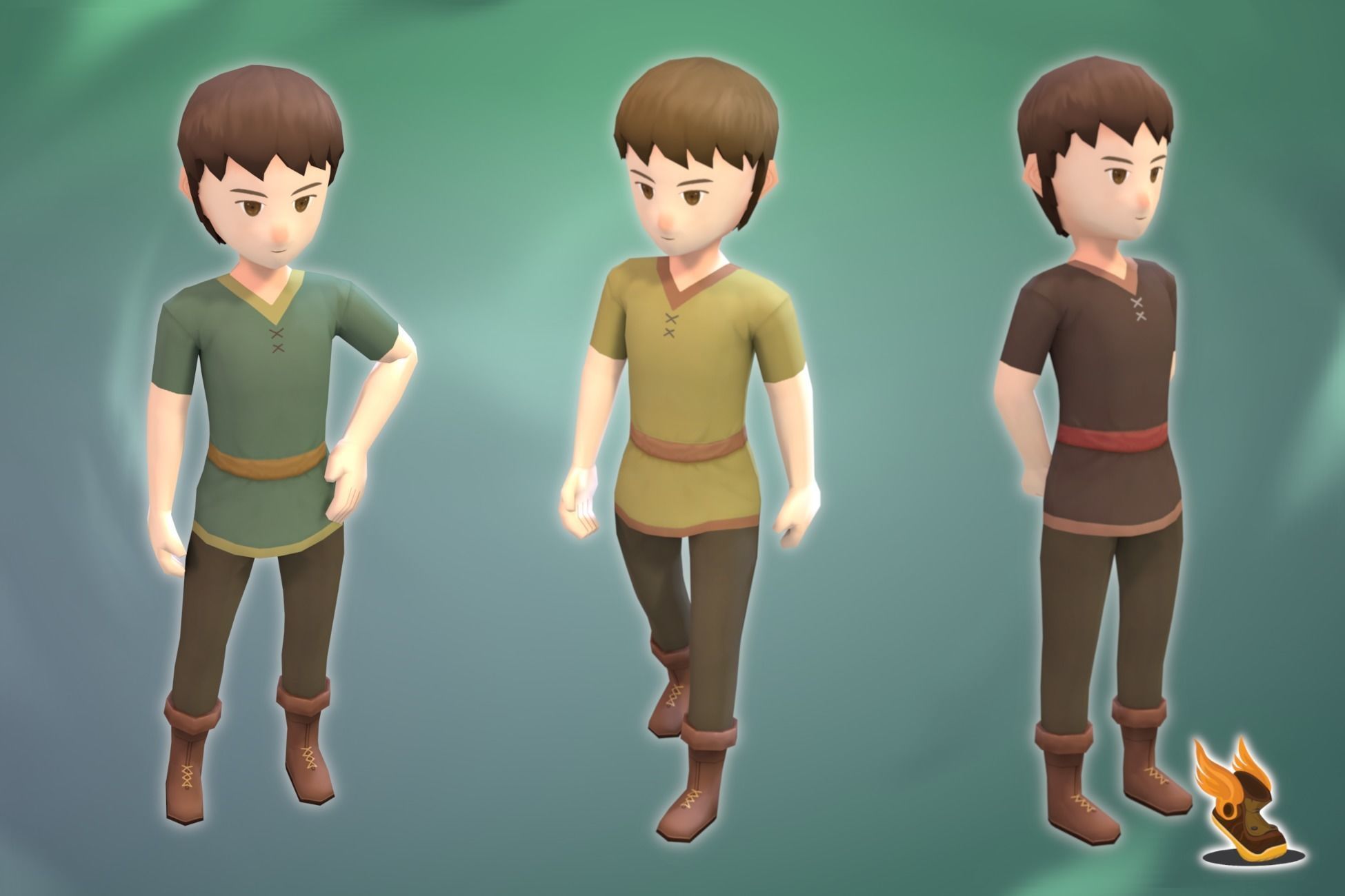 Stylized NPC - Peasant Nolant free VR / AR / low-poly 3D model animated ...