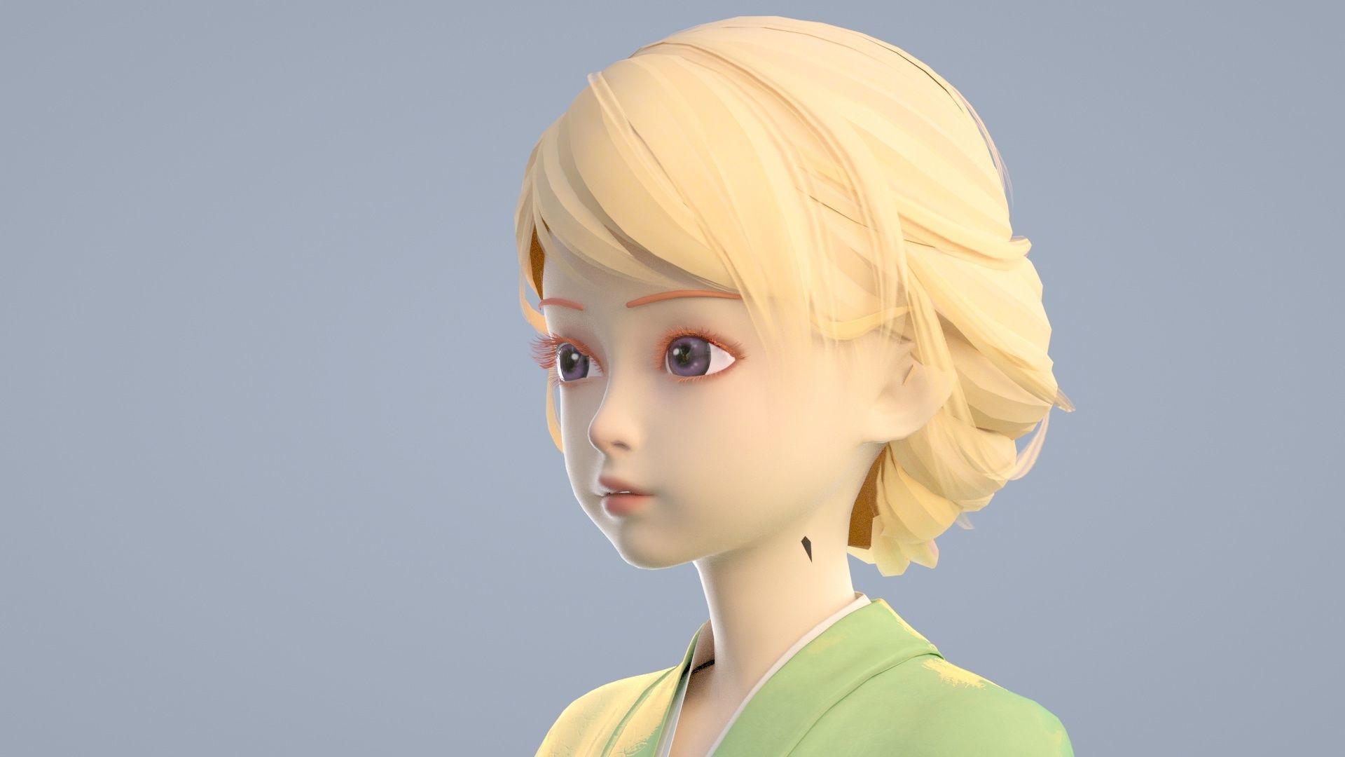 Cartoon Girl In Hanfu 3d Model Cgtrader