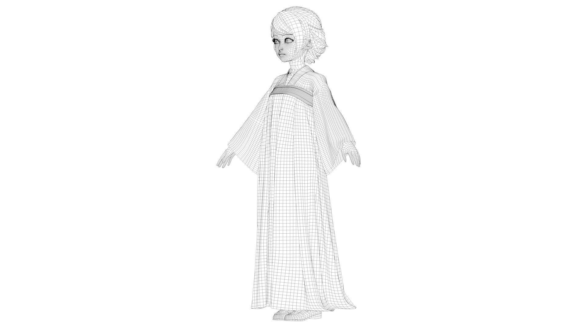Cartoon Girl In Hanfu 3d Model Cgtrader