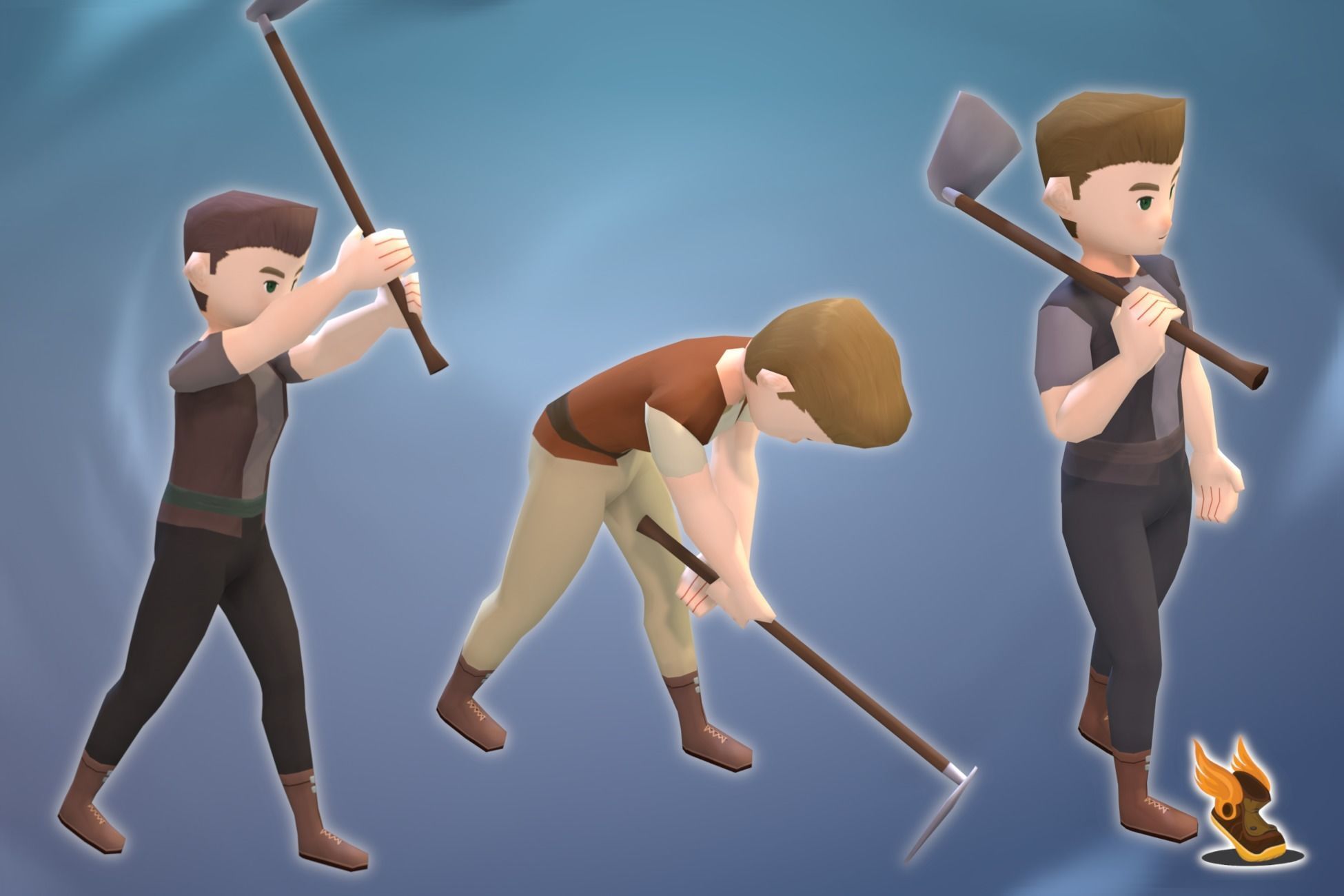 3D model Stylized NPC - Peasant Bryon VR / AR / low-poly | CGTrader