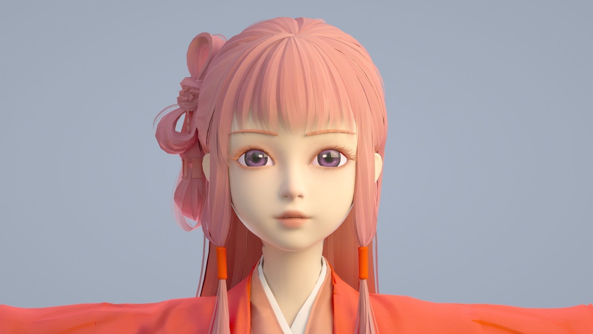 Cartoon Girl In Hanfu 3d Model Cgtrader