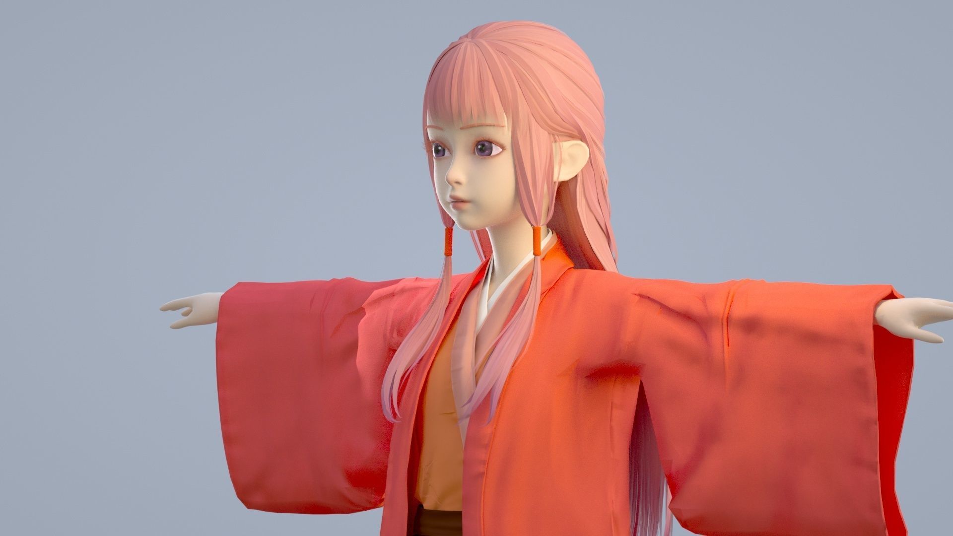 Cartoon Girl In Hanfu 3d Model Cgtrader