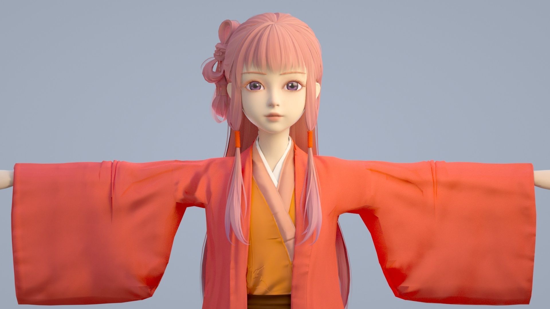 Cartoon Girl In Hanfu 3d Model Cgtrader