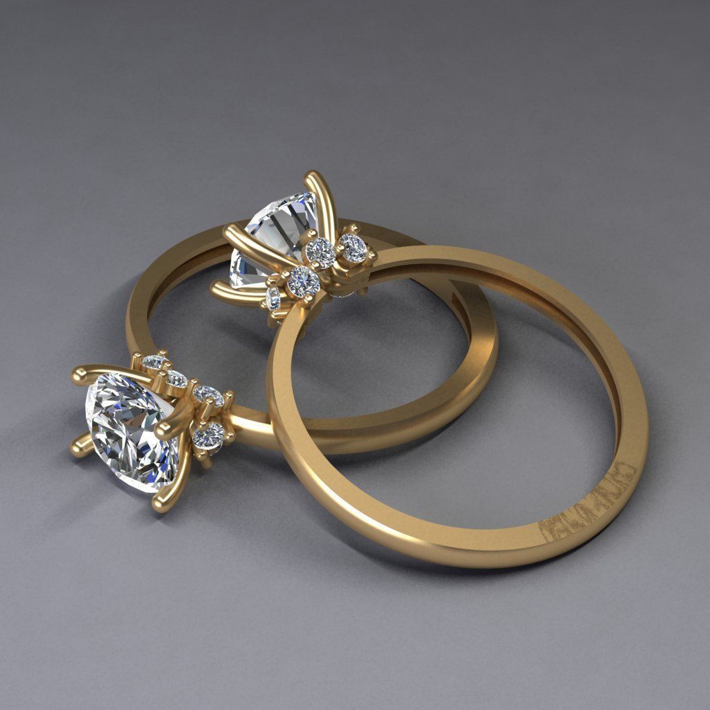 Gem ring free 3D model 3D printable | CGTrader