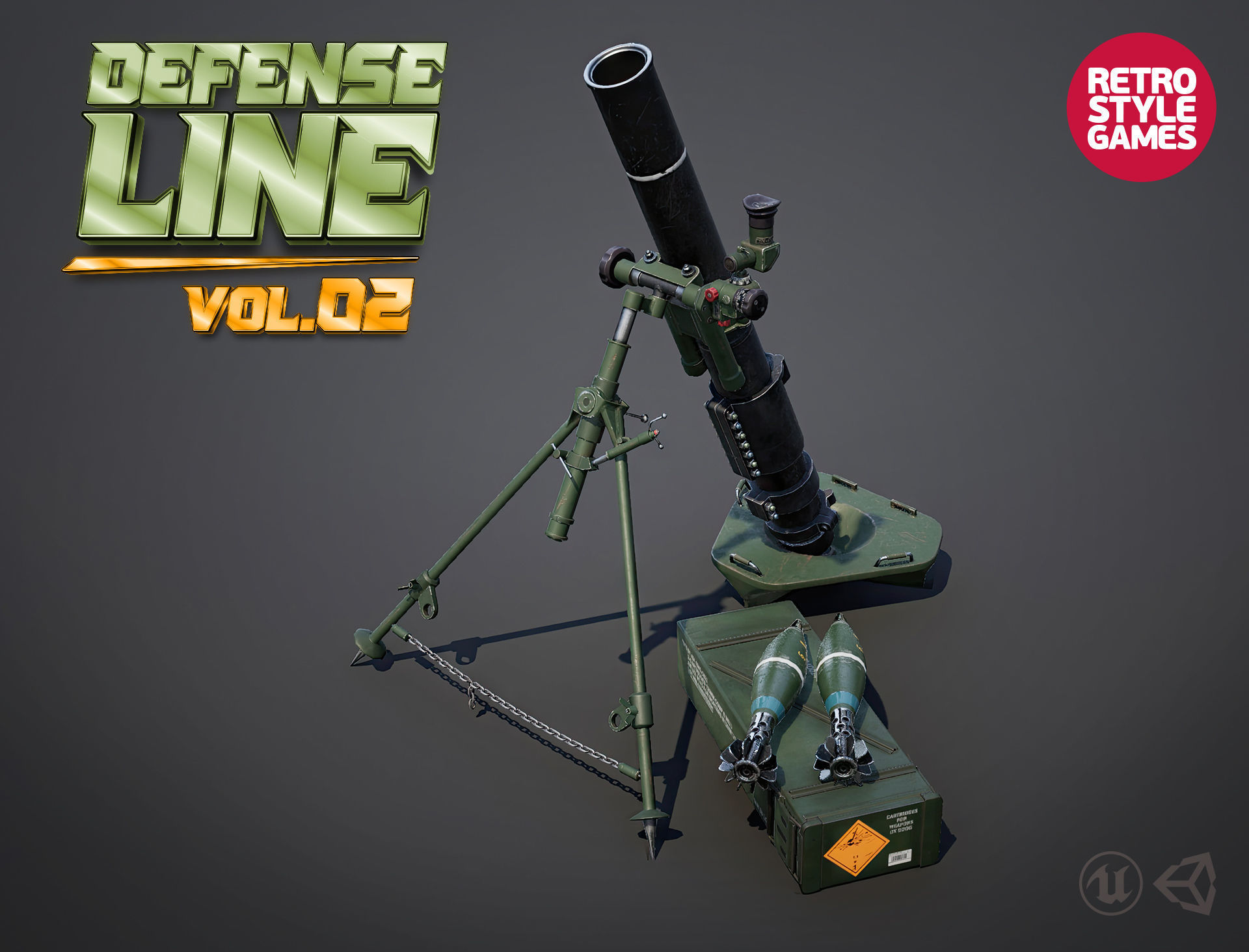 3D model Defense Line Vol2 - Mortar Madness VR / AR / low-poly | CGTrader