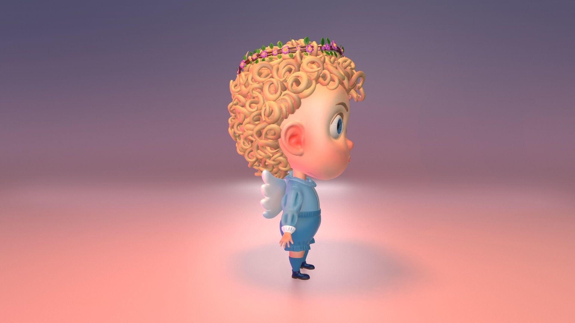 3D model Angel cute cartoon VR / AR / low-poly | CGTrader