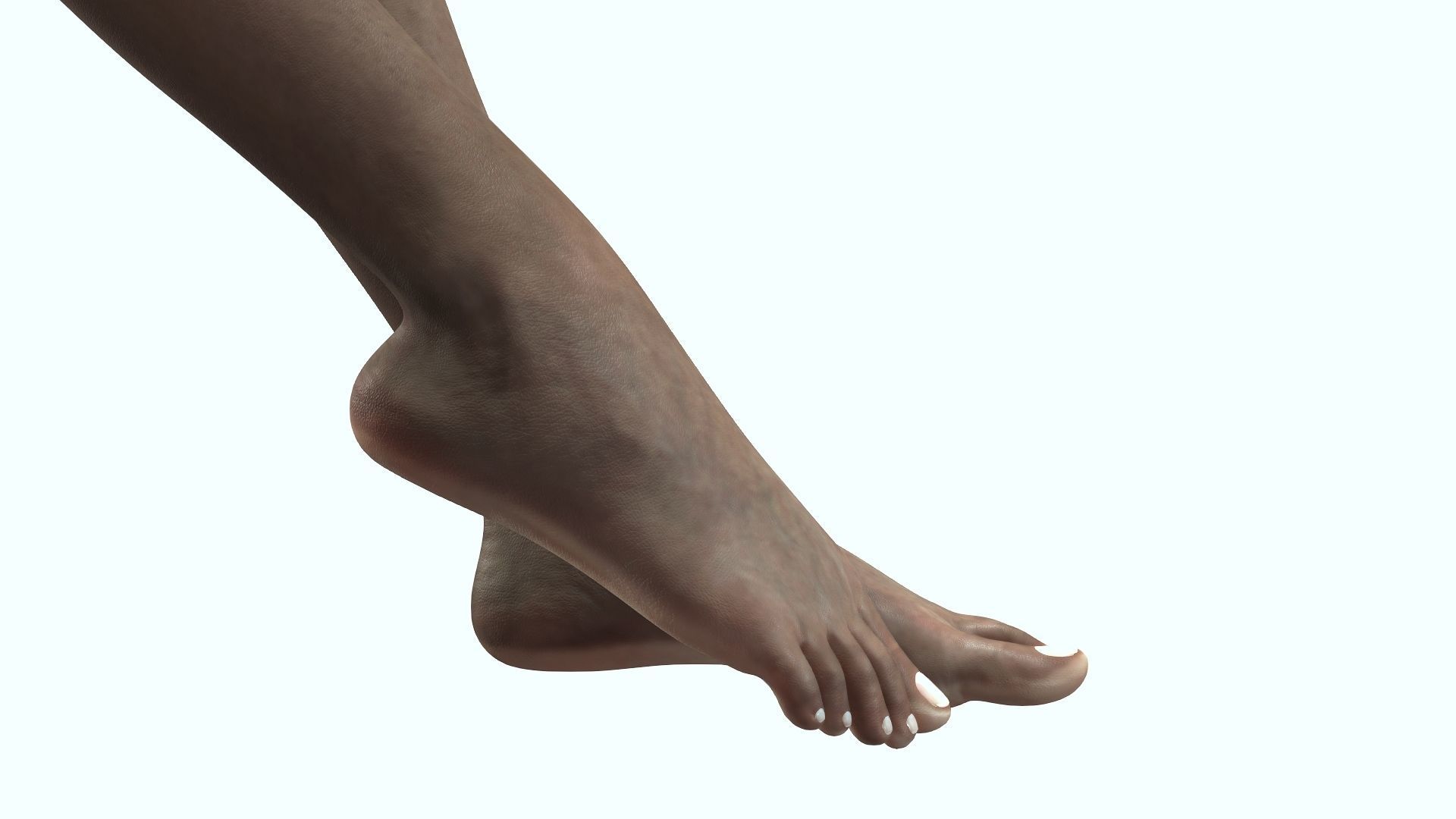 3D model Female Feet Rigged Dark Skin for Cinema 4D VR / AR / low-poly ...