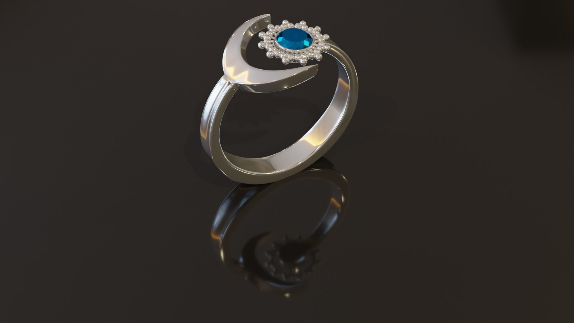 Sun and Moon ring 3D model 3D printable | CGTrader