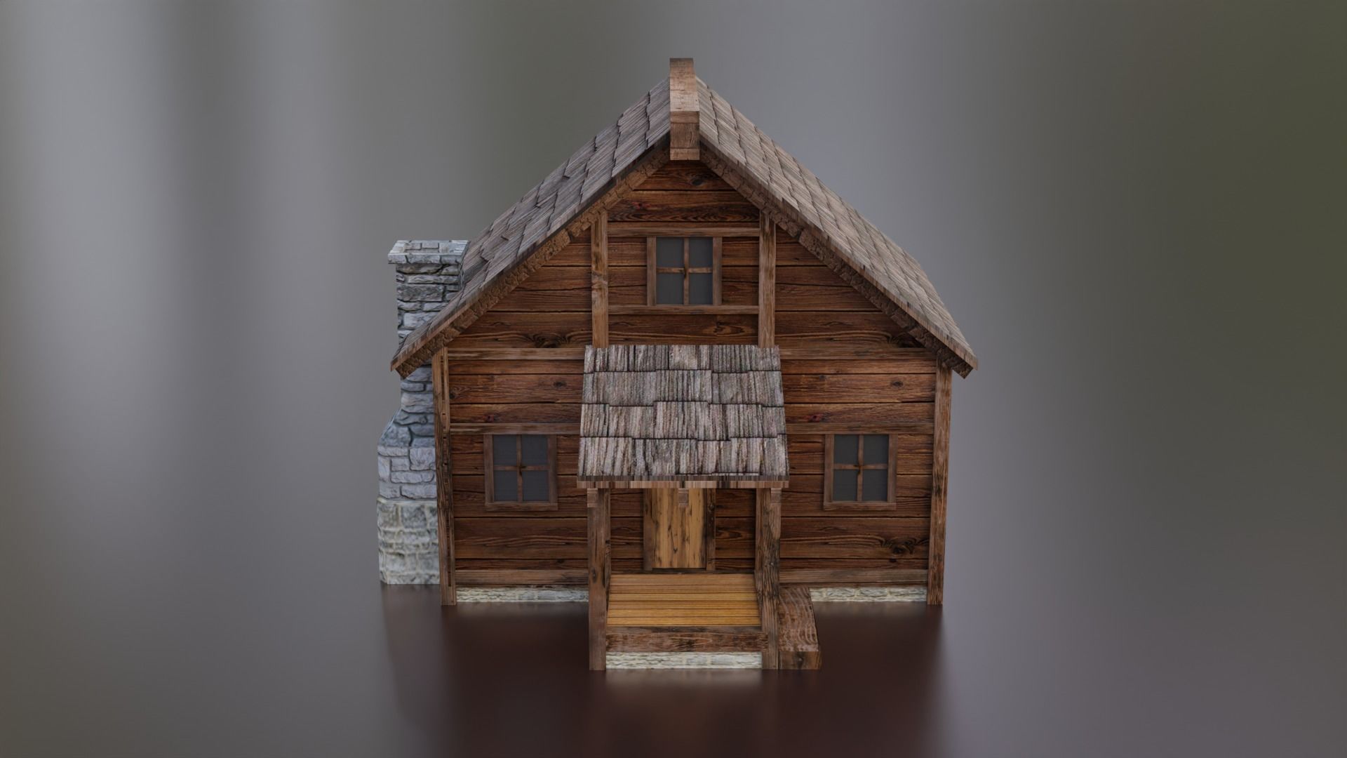3D model Wooden House C VR / AR / low-poly | CGTrader