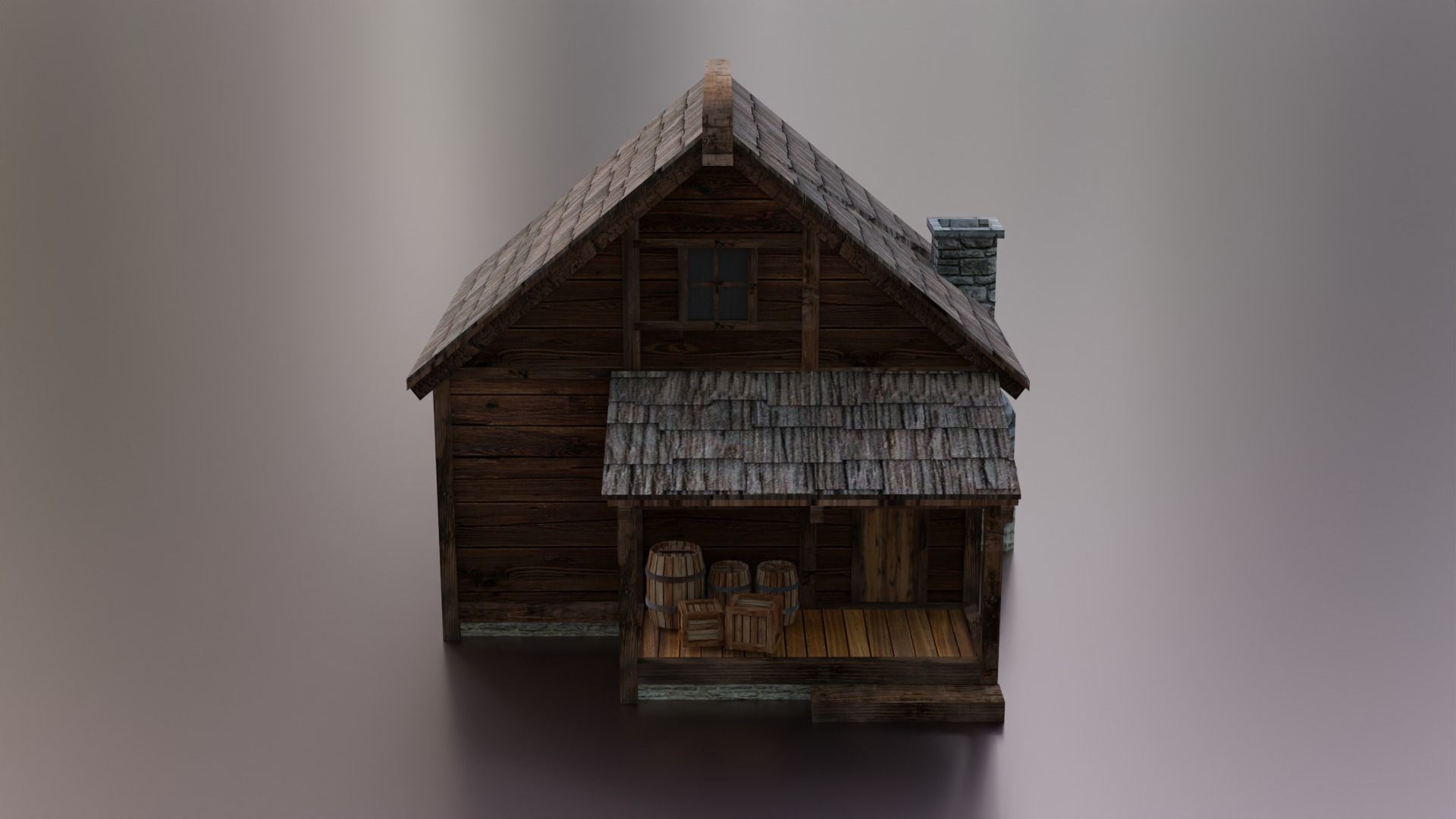 3D model Wooden House C VR / AR / low-poly | CGTrader