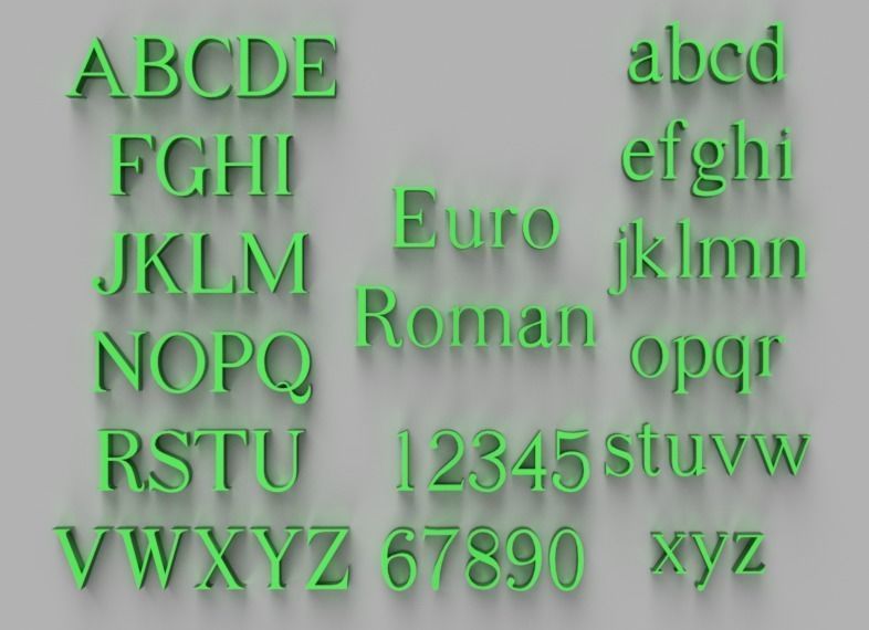 Fonts group 1 3D model | CGTrader