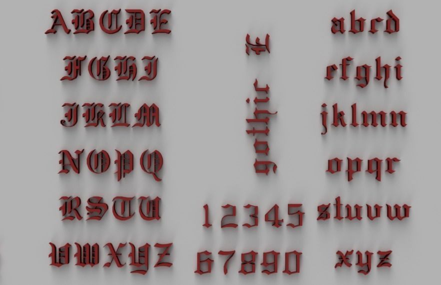 Fonts group 1 3D model | CGTrader