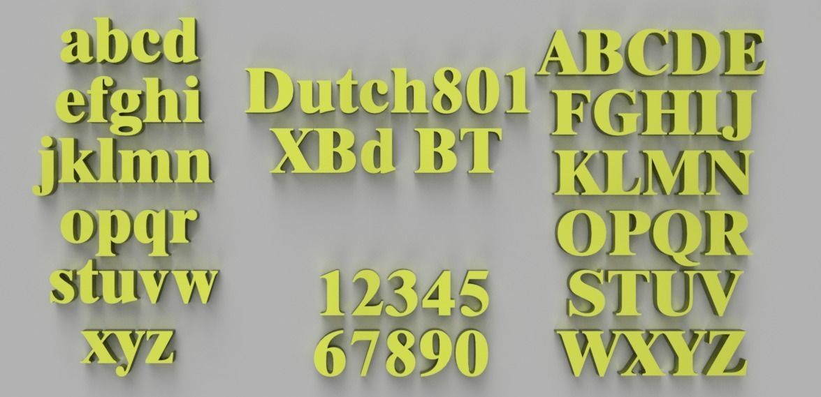 Fonts group 1 3D model | CGTrader