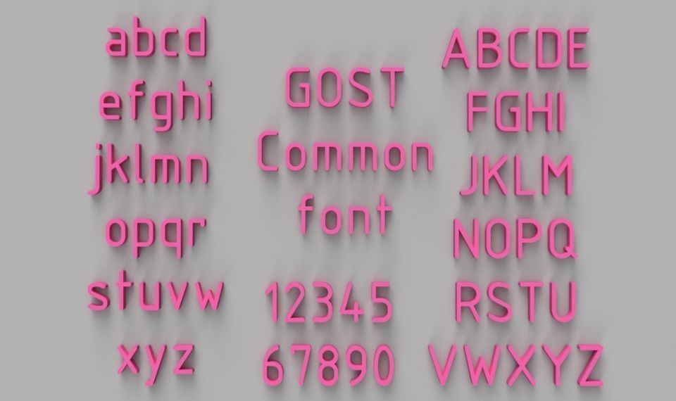 Fonts group 1 3D model | CGTrader