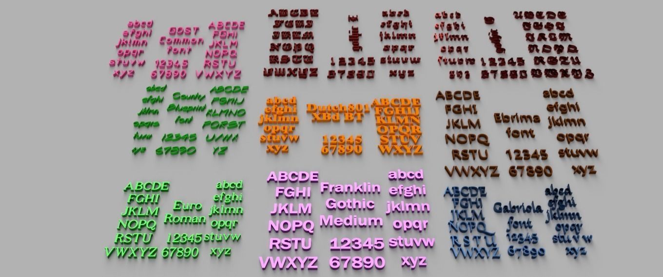 Fonts group 1 3D model | CGTrader