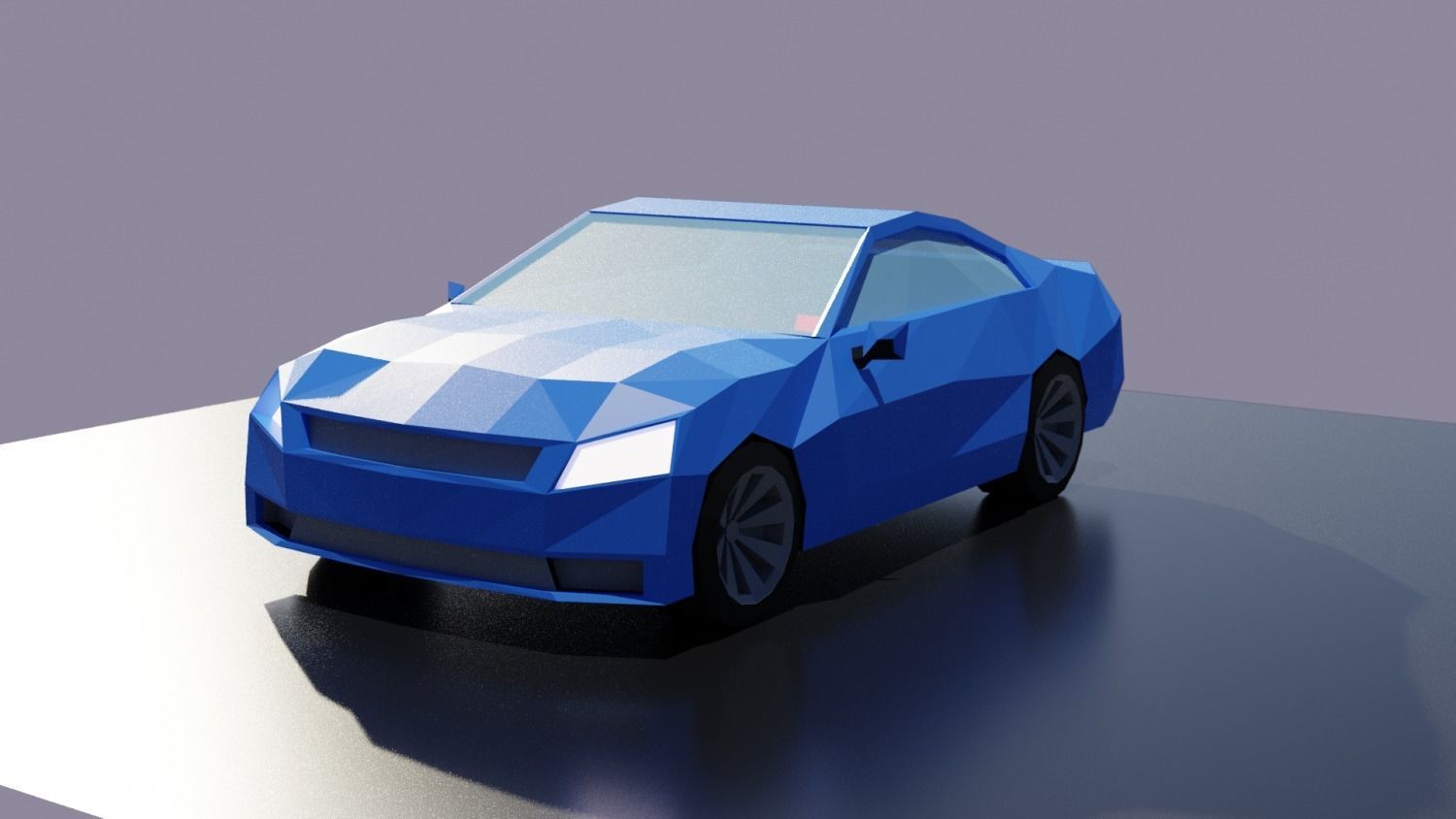3D model Blue Car 3D VR / AR / low-poly | CGTrader