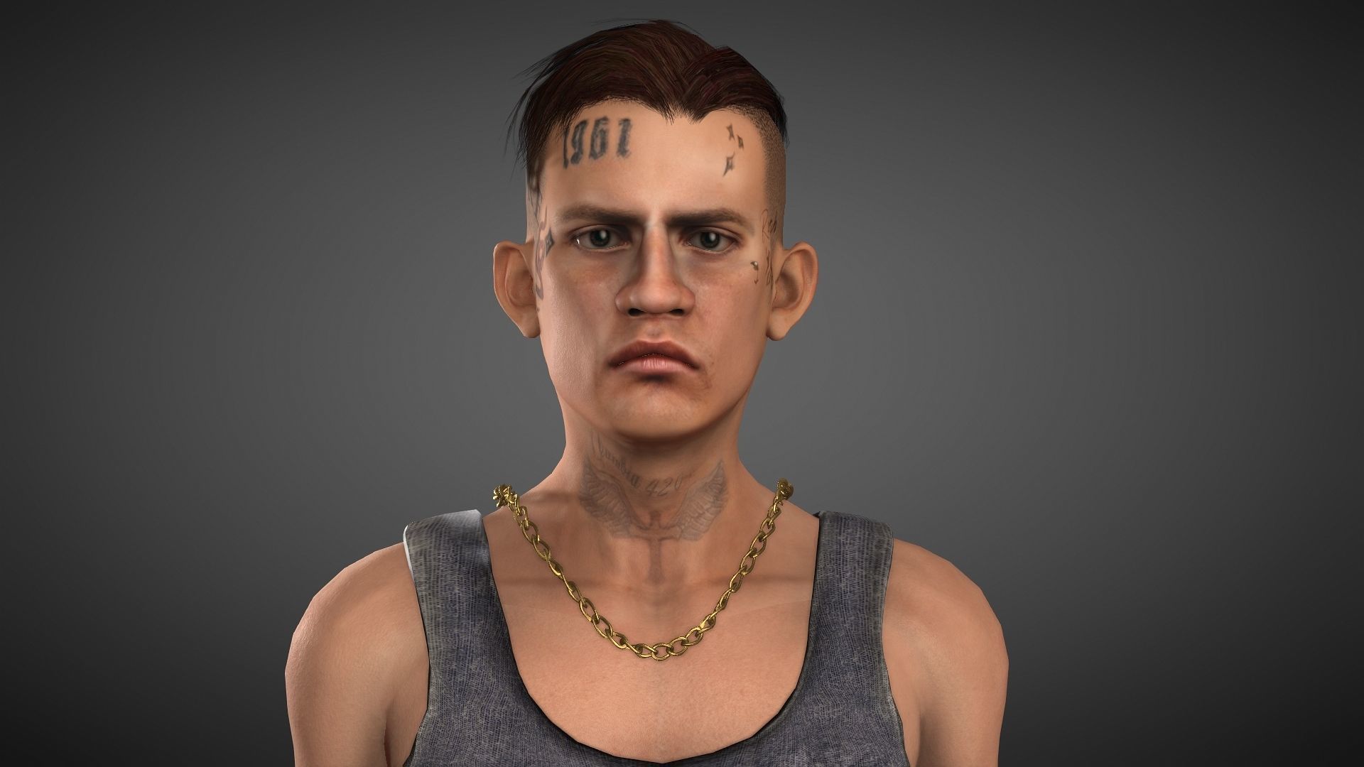 3D model Gangsta Trap Mafia Hip Hop Jonkie character VR / AR / low-poly ...