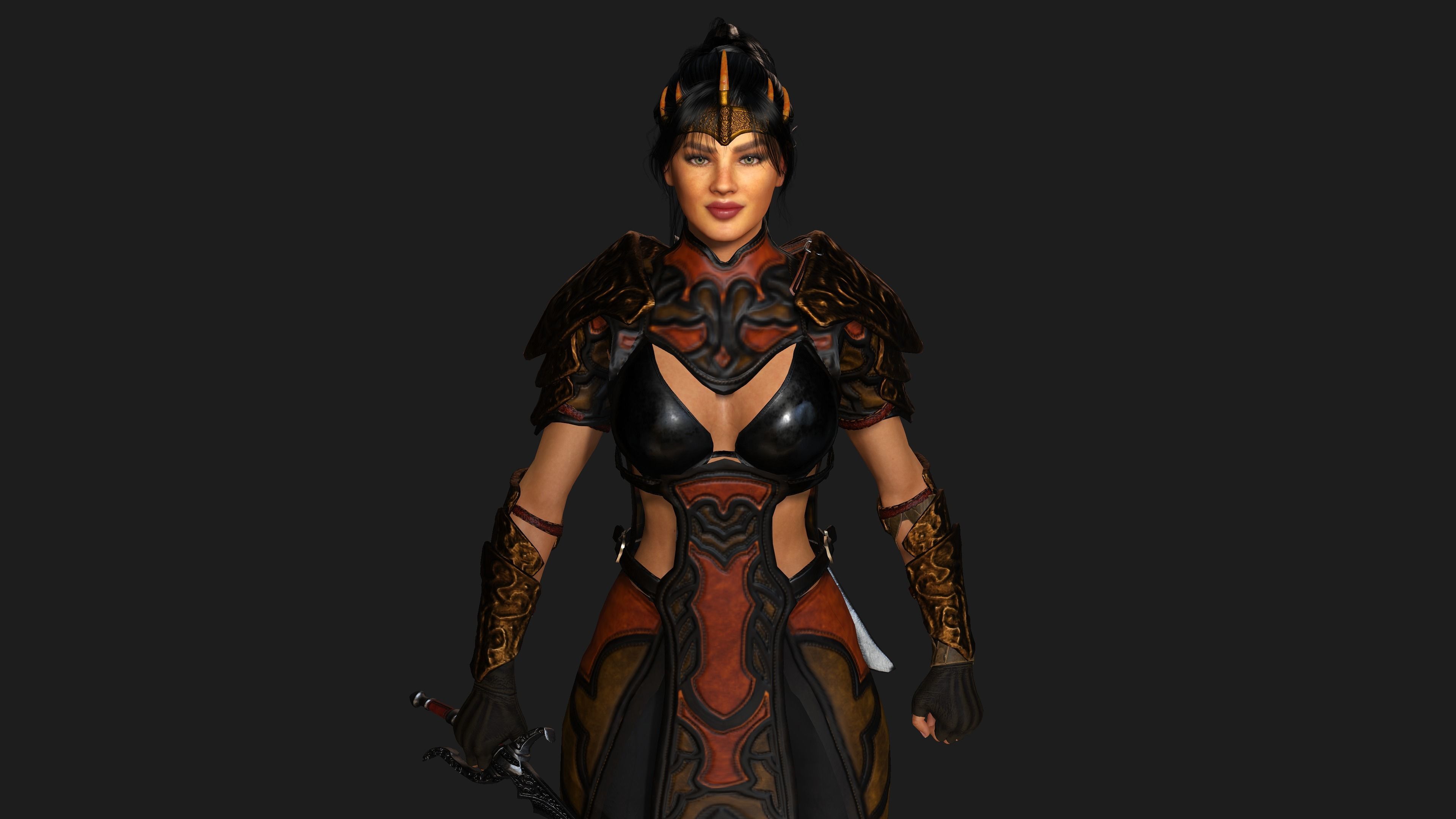 3D model AAA 3D FANTASY FEMALE WARRIOR ALEEYA-REALISTIC GAME CHARACTER ...
