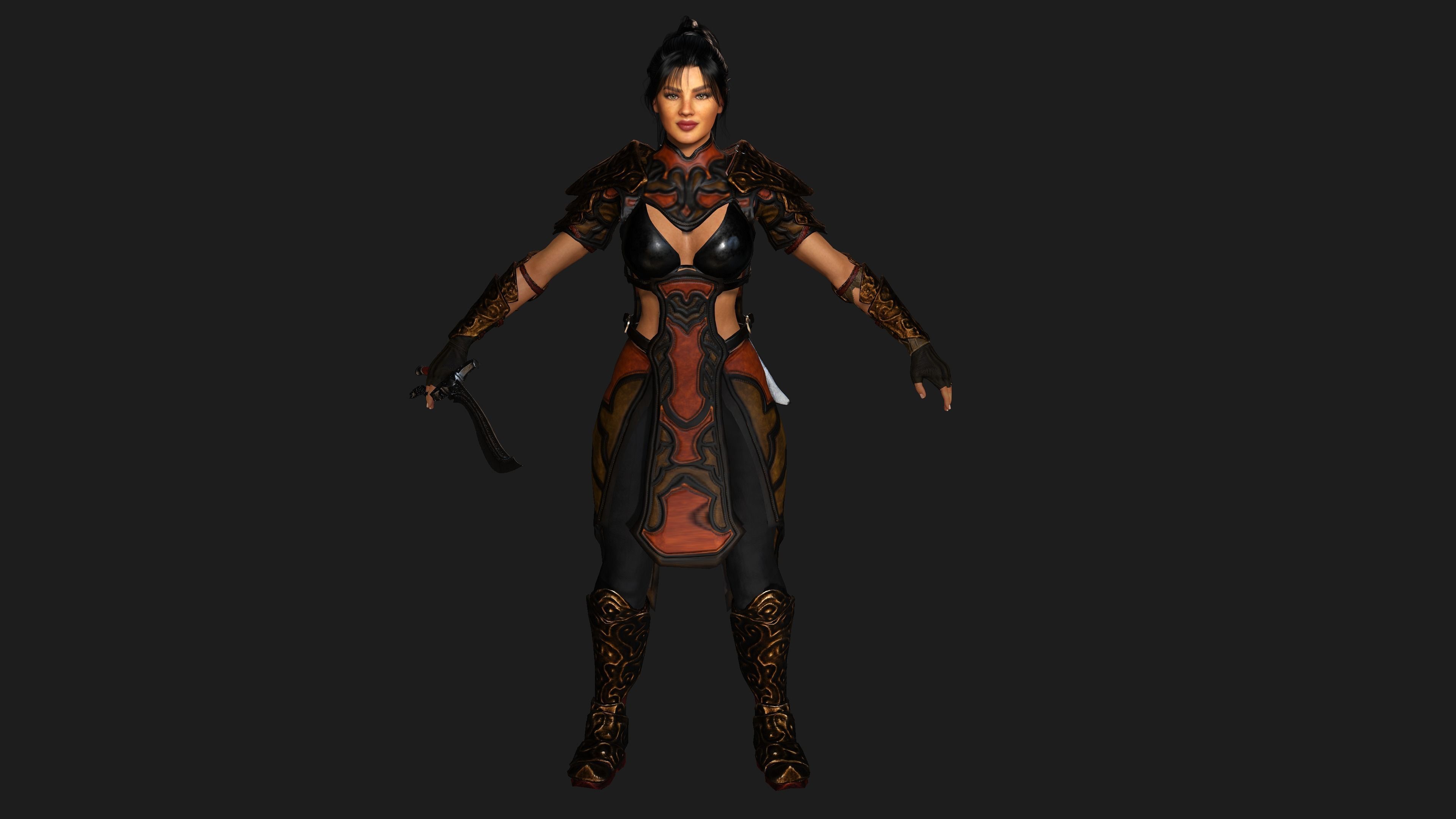 3D model AAA 3D FANTASY FEMALE WARRIOR ALEEYA-REALISTIC GAME CHARACTER ...