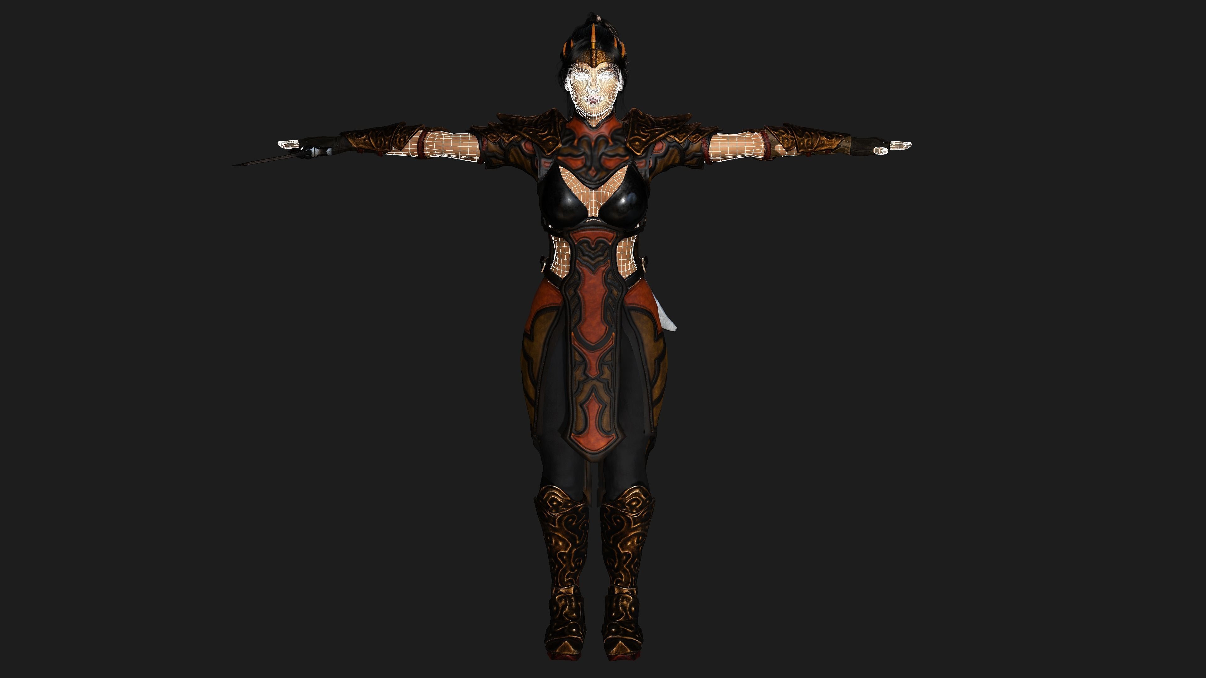3D model AAA 3D FANTASY FEMALE WARRIOR ALEEYA-REALISTIC GAME CHARACTER ...