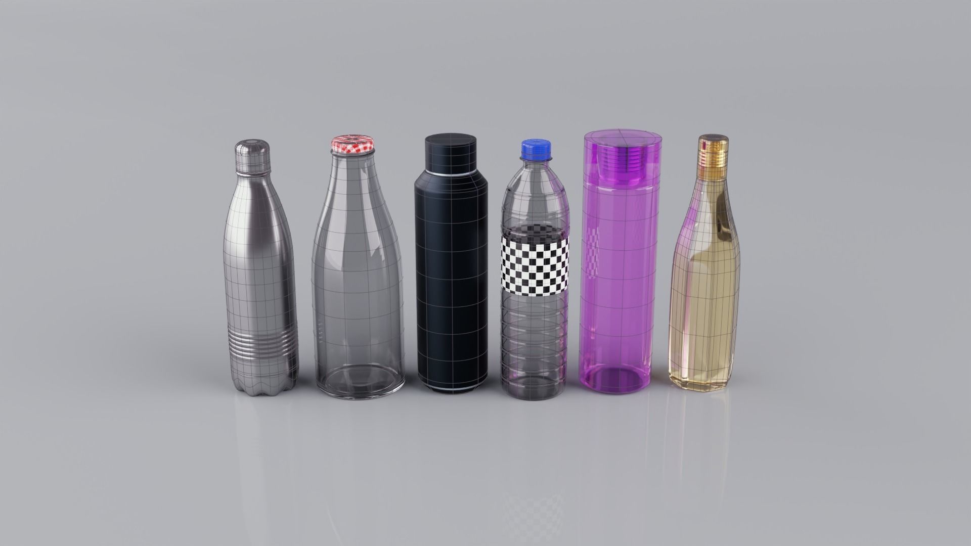Water Bottle Pack 3D model | CGTrader