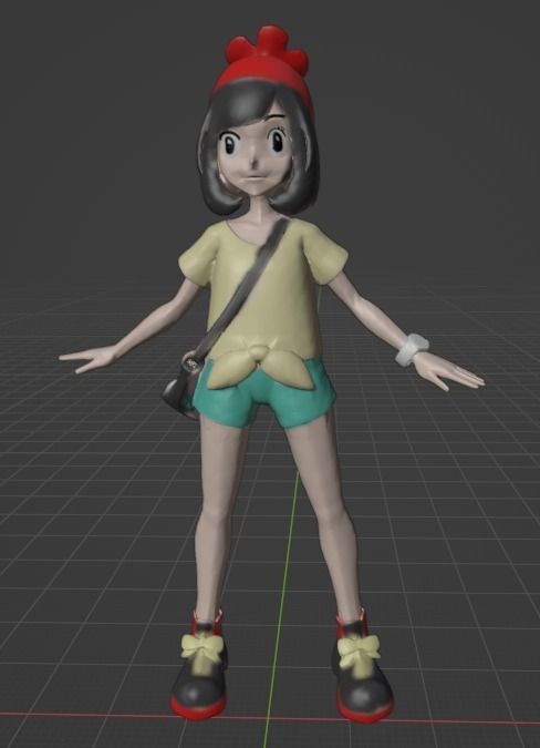Selene pokemon trainer 3D model 3D printable | CGTrader