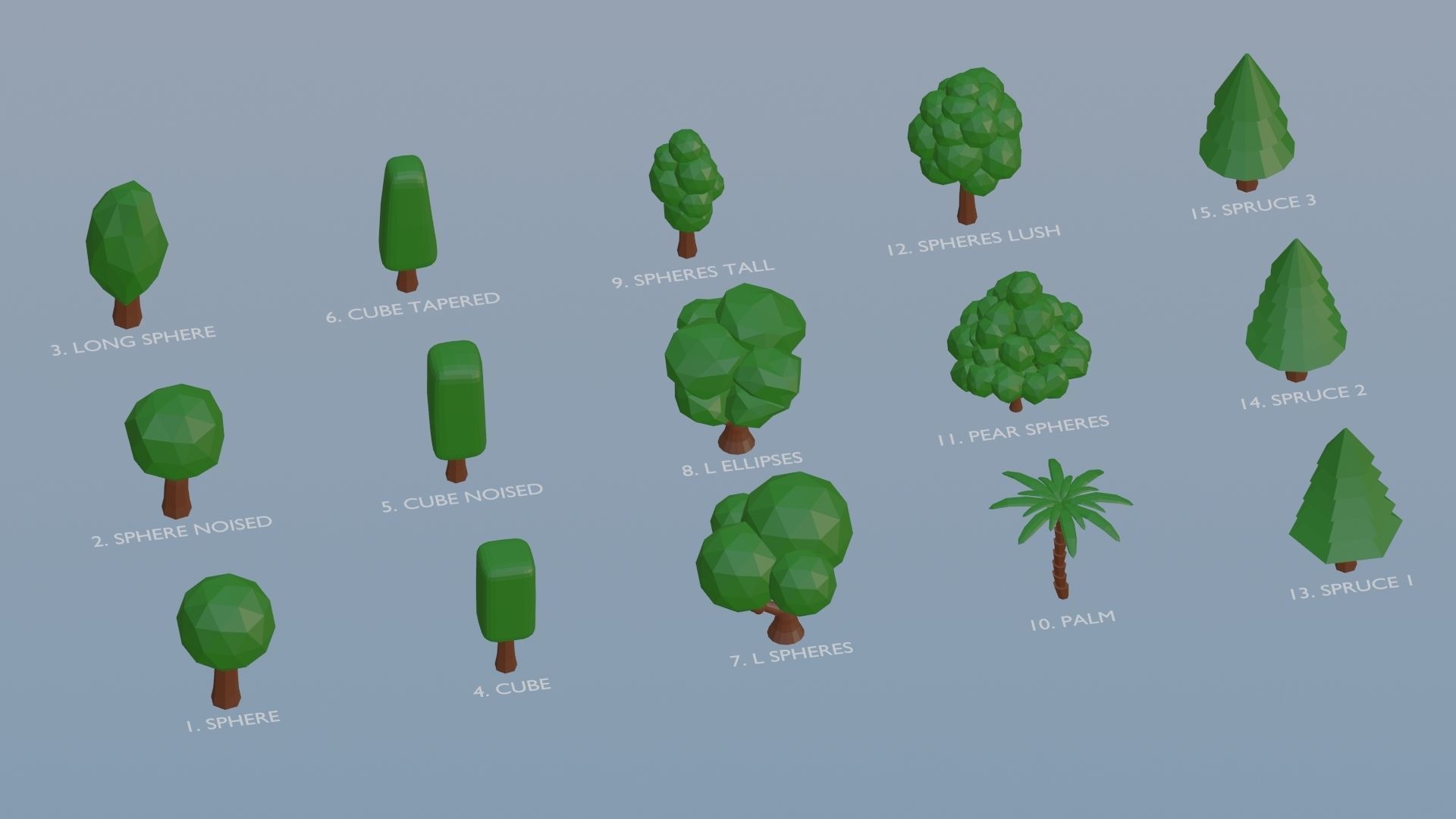 3D model Animated Timber Pack 15 Stylized Low-Poly Trees VR / AR / low ...