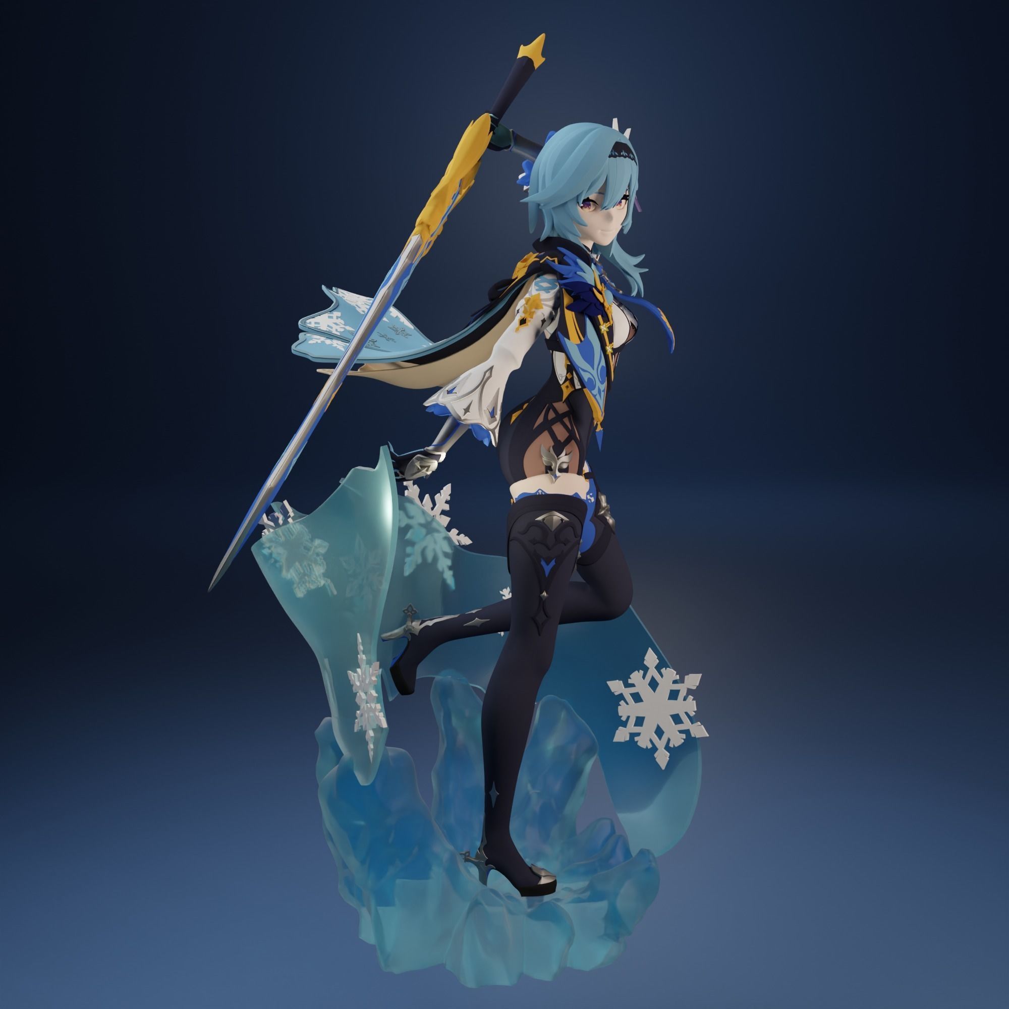 Eula from Genshin Impact 3D model 3D printable | CGTrader