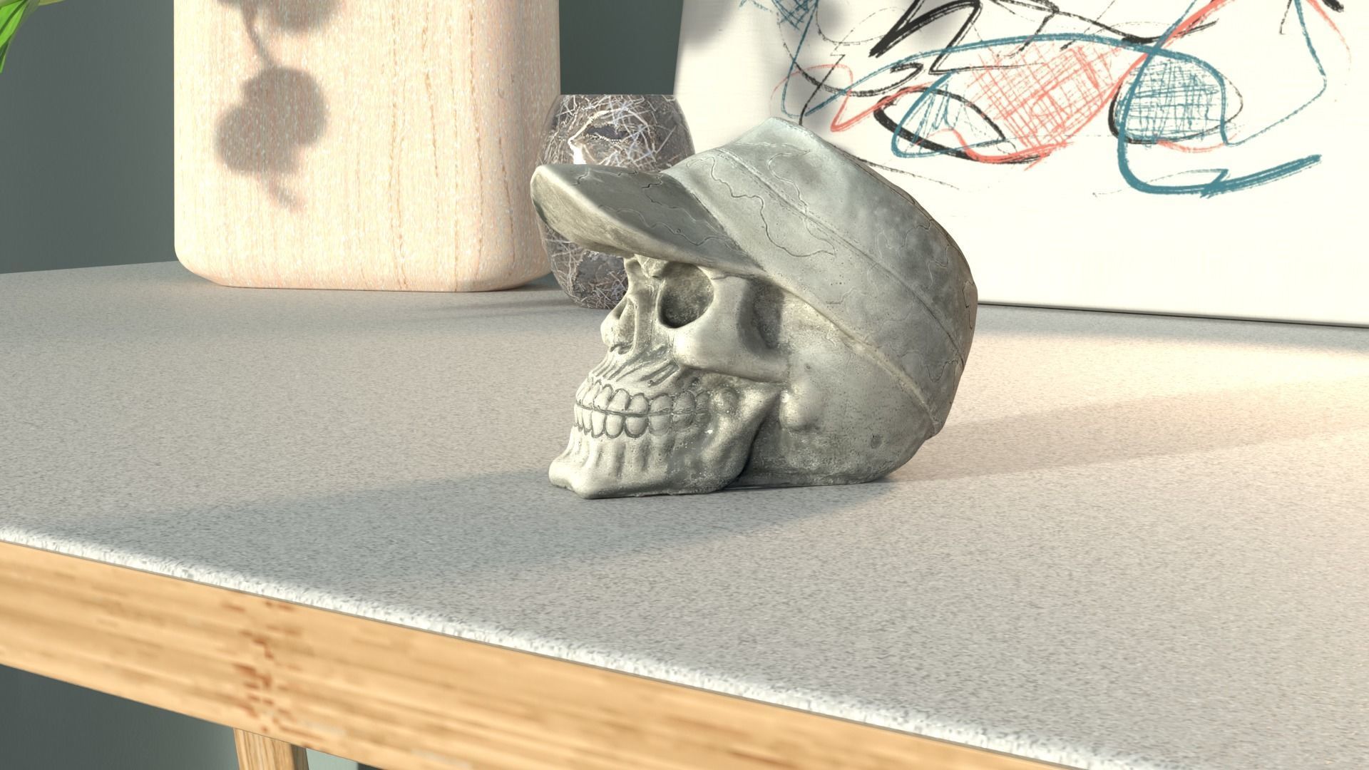 Baseball Cap Skull - Detailed 3D Model for Printing and CGI 3D model 3D ...