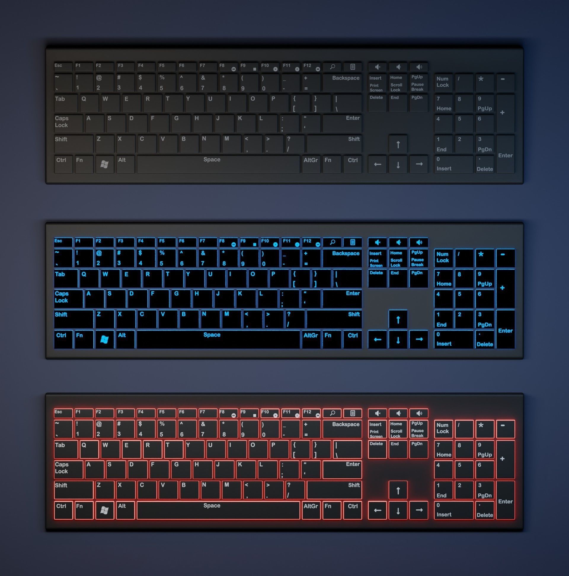 Keyboard Pack free VR / AR / low-poly 3D model animated | CGTrader