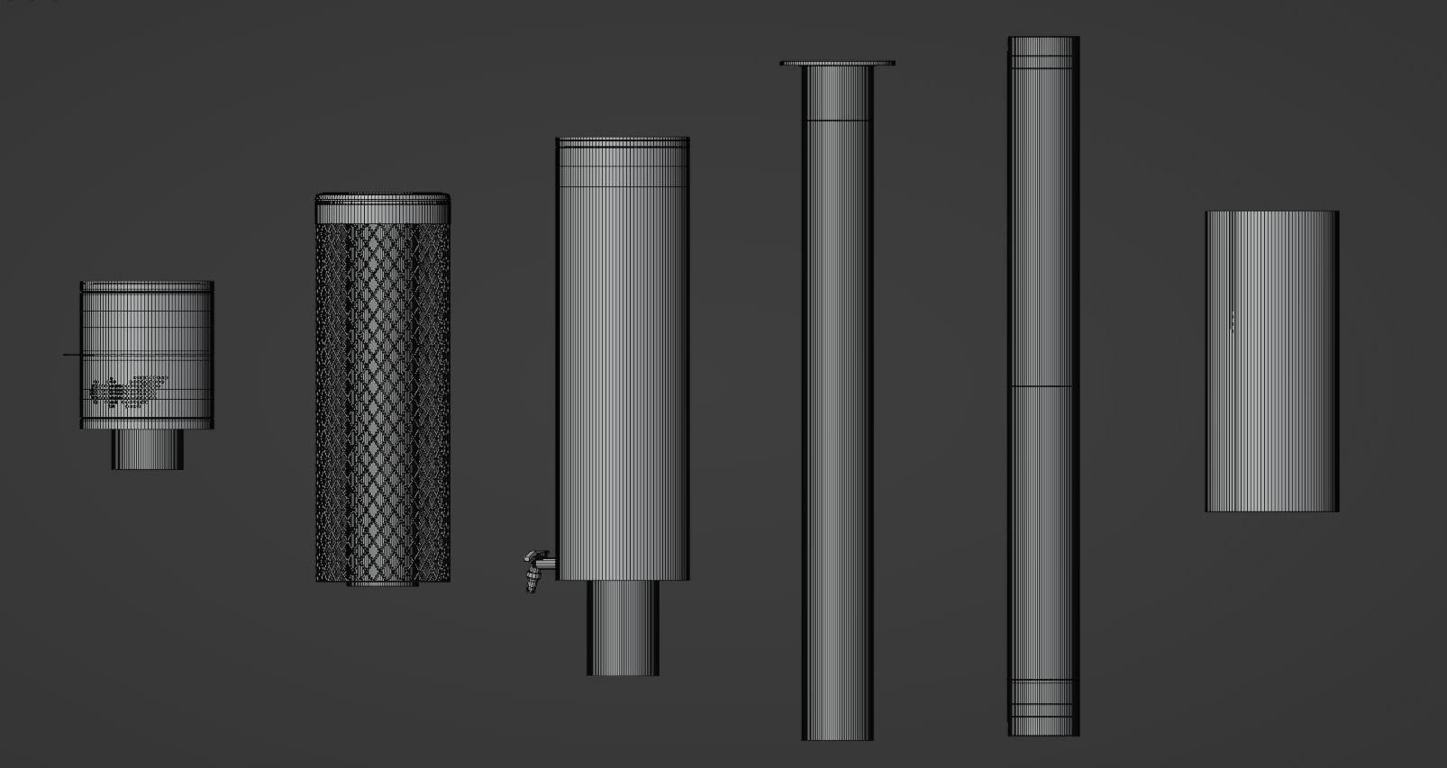 Modular Black Chimney Stove Pipe Set 3D model | CGTrader