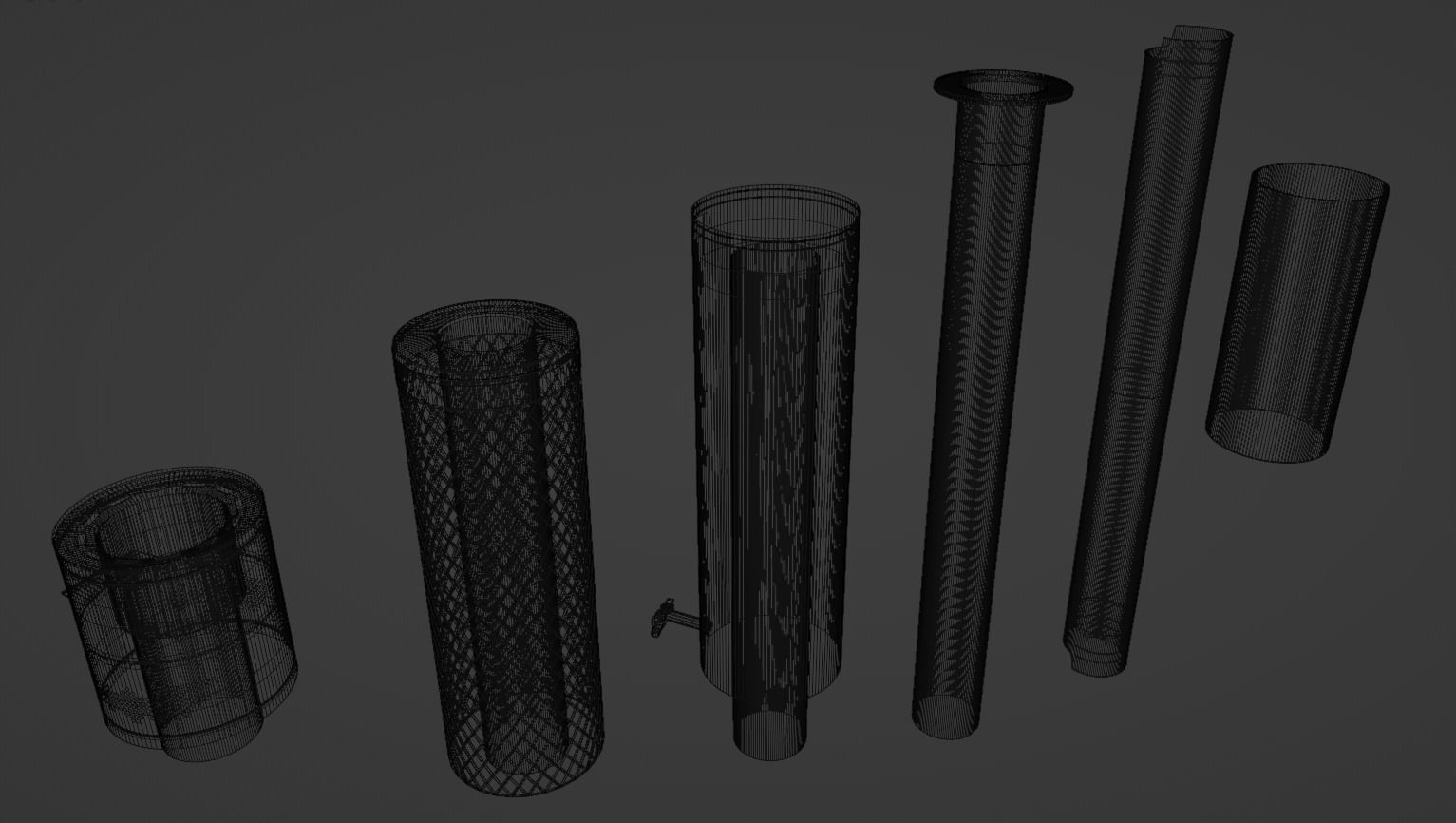 Modular Black Chimney Stove Pipe Set 3D model | CGTrader