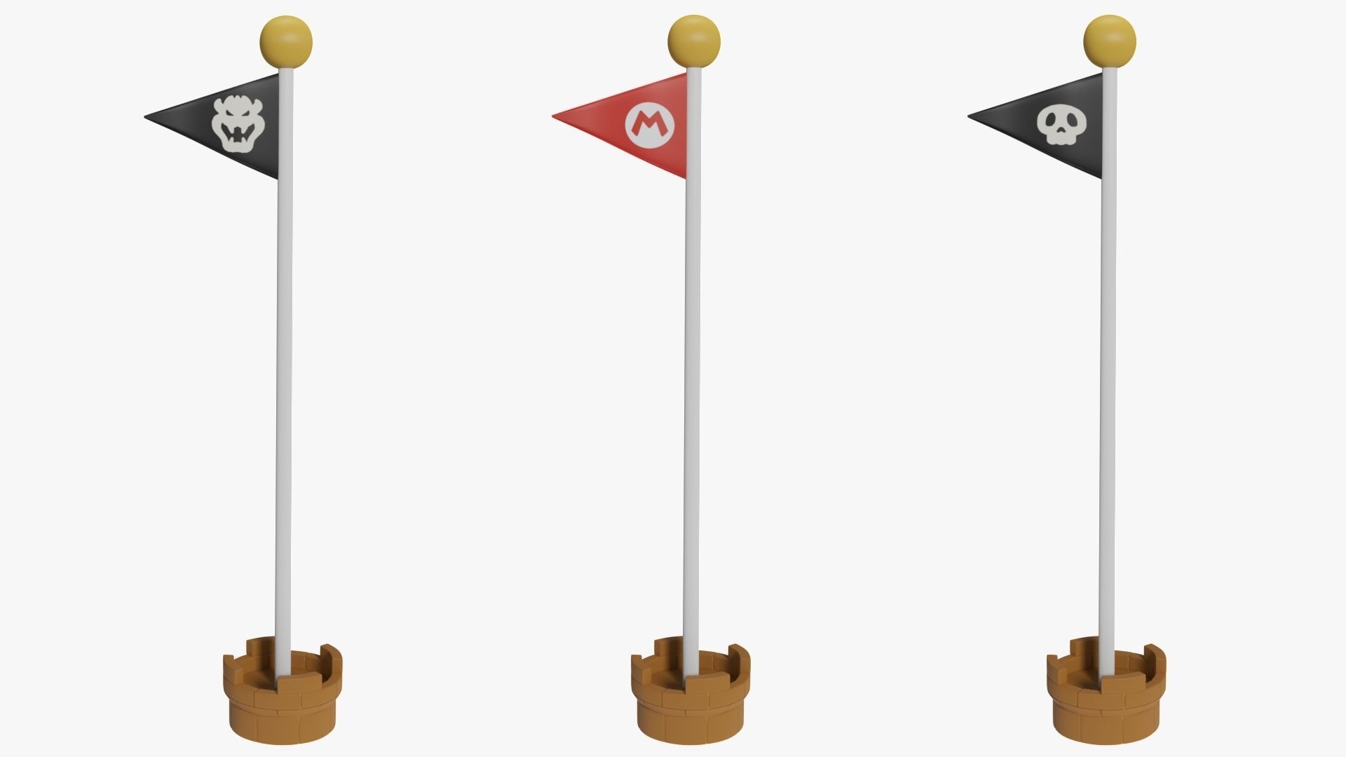 Goal Poles - Mario 3D model | CGTrader