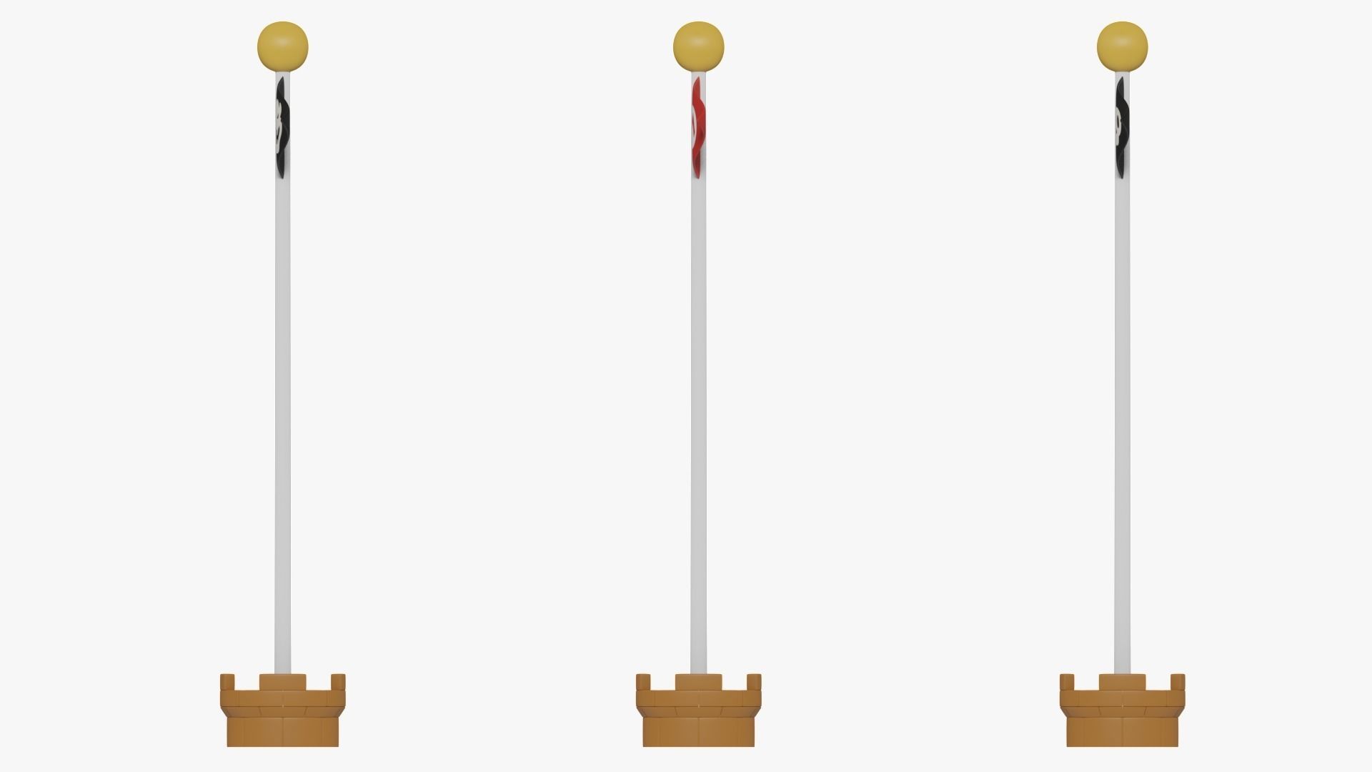 Goal Poles - Mario 3D model | CGTrader
