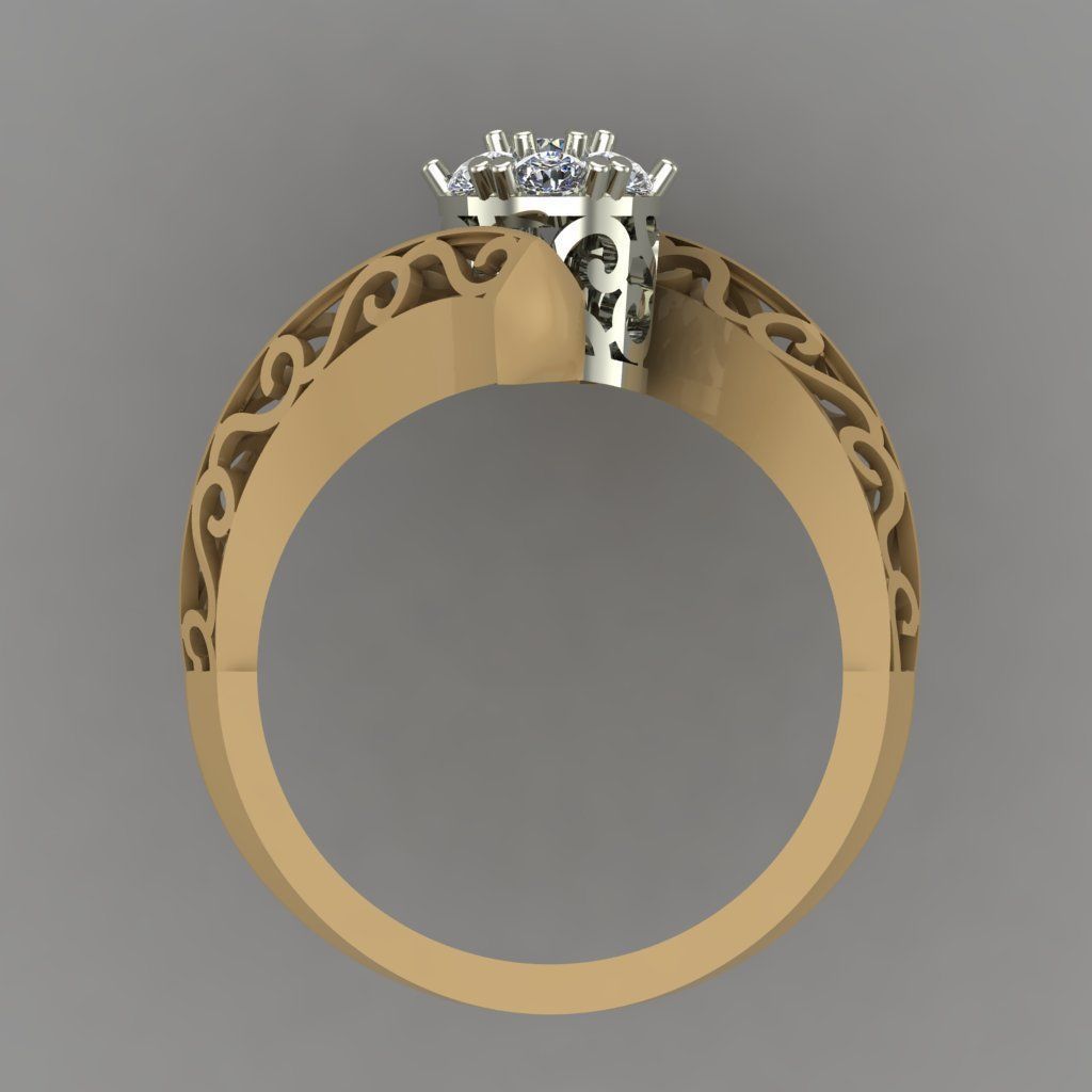 Diamond Engagement Ring jali 3D Print Model 3D model 3D printable | CGTrader