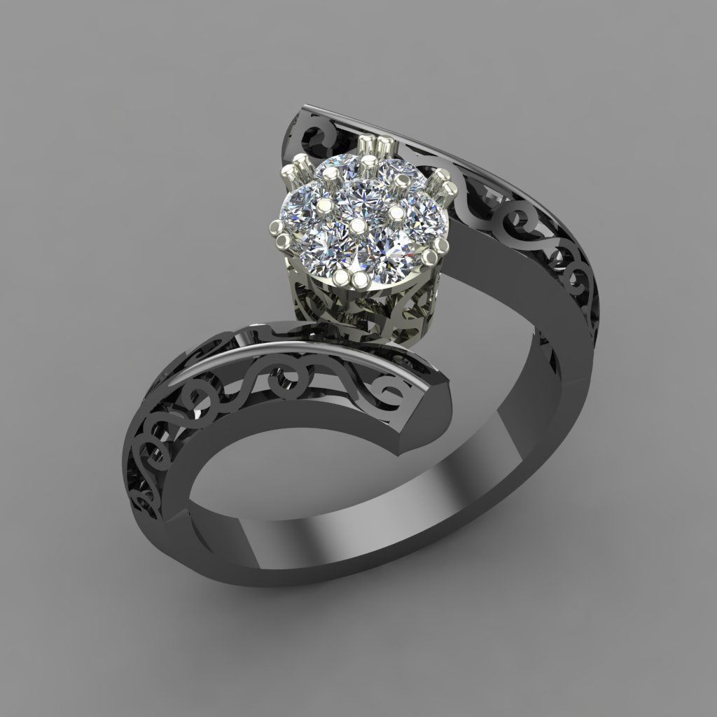 Diamond Engagement Ring jali 3D Print Model 3D model 3D printable | CGTrader