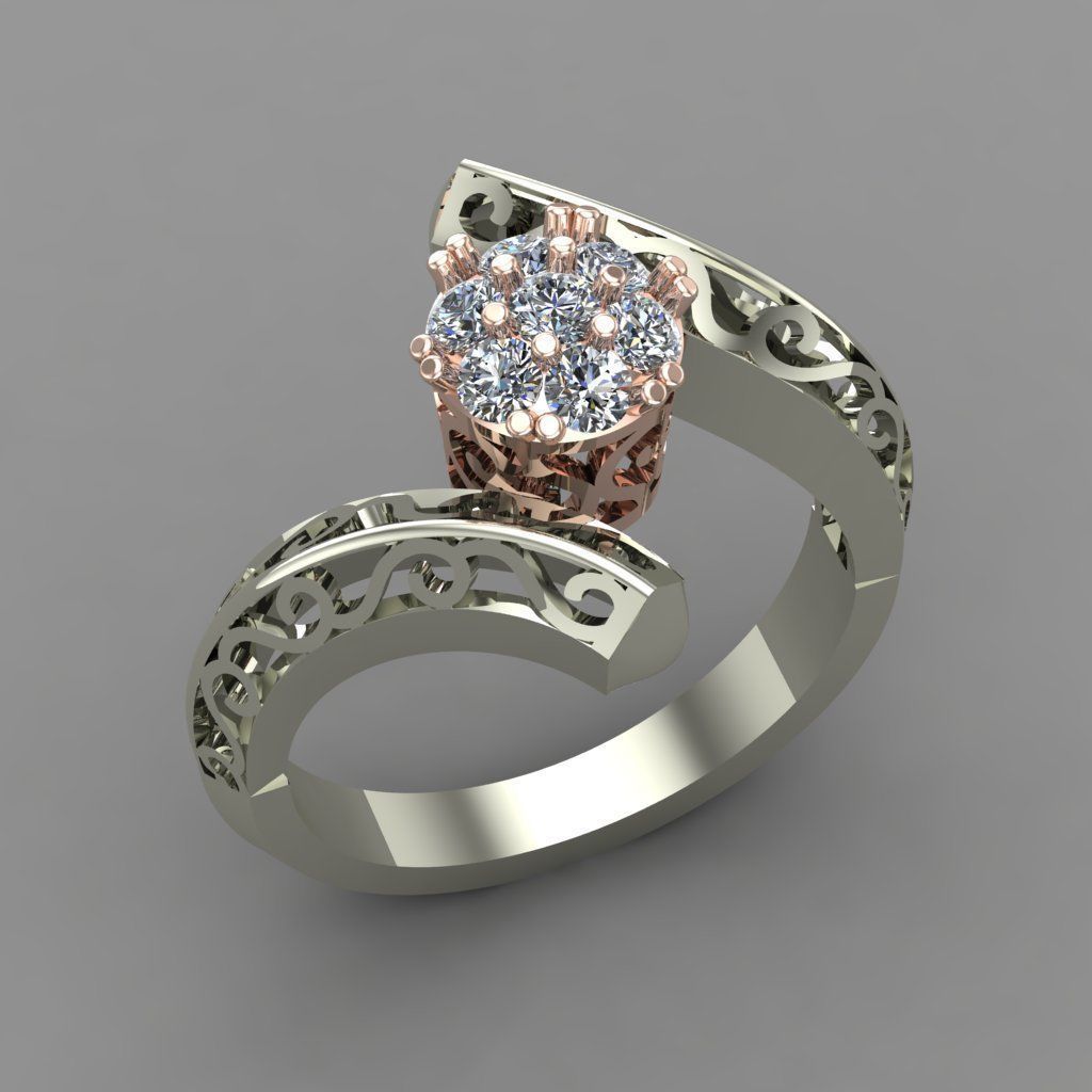 Diamond Engagement Ring jali 3D Print Model 3D model 3D printable | CGTrader