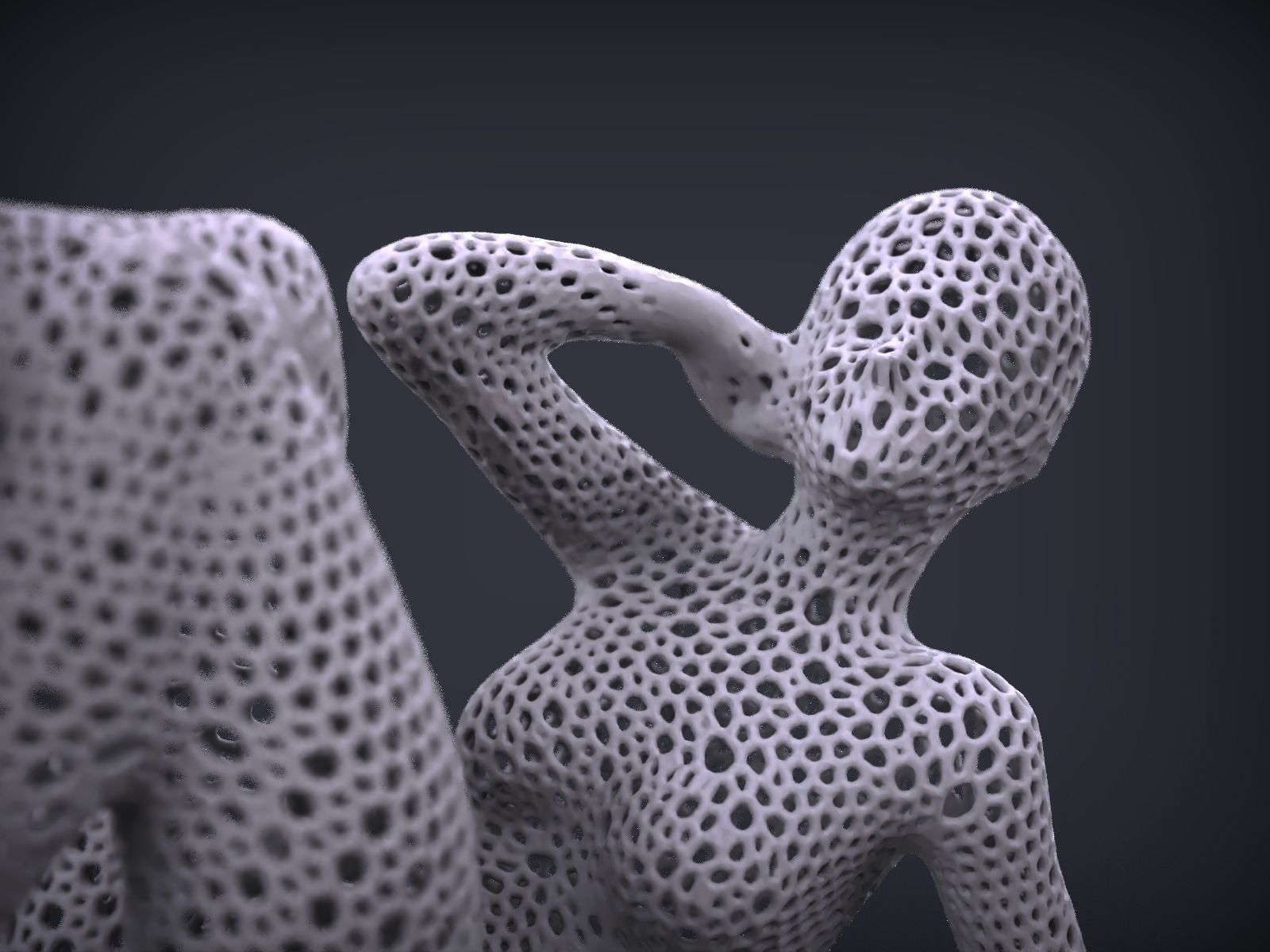 Female Figure Lattice Voronoi 3d Model 3d Printable Cgtrader